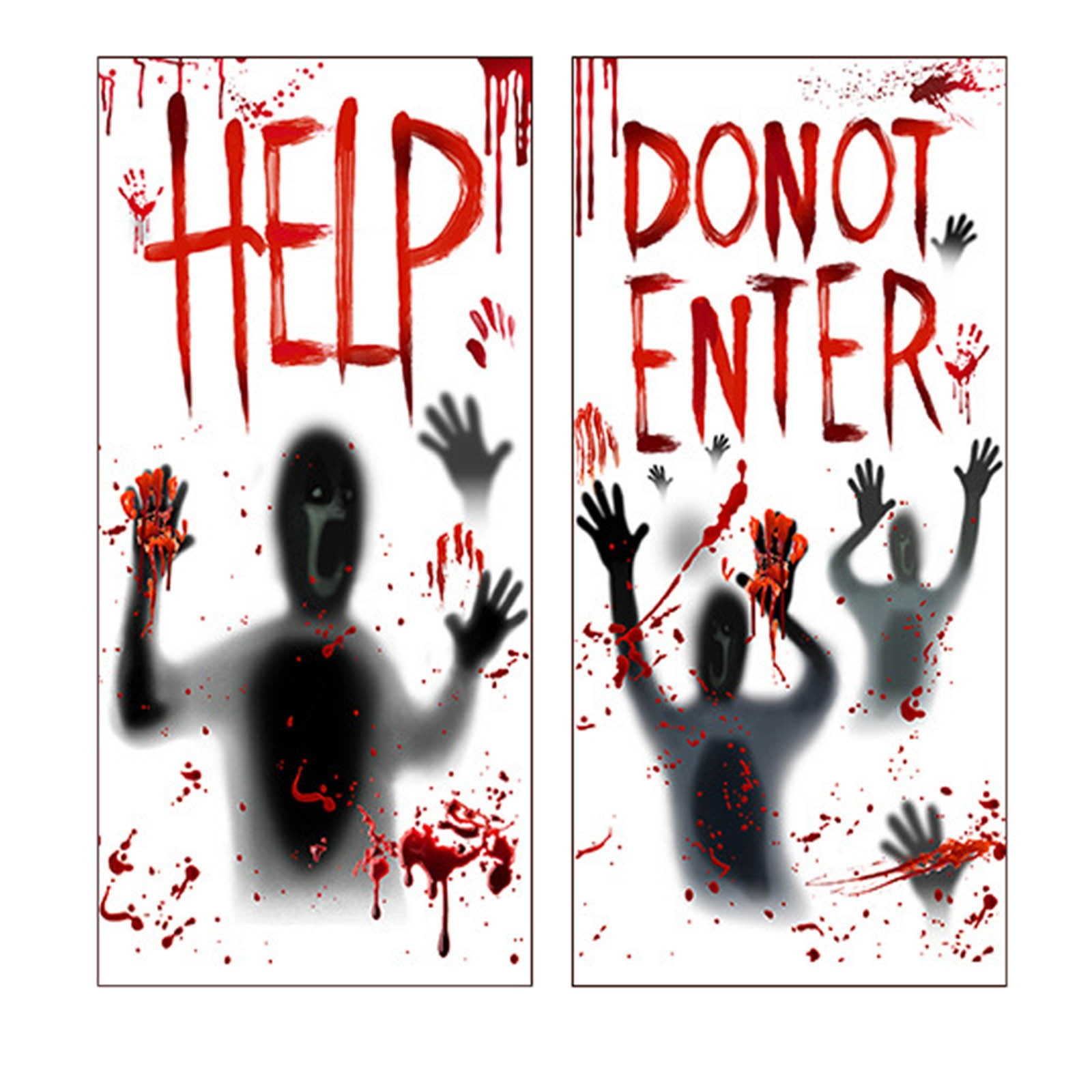 Halloween Fabric Creepy Curtain Horror Movie Poster Window Door ...