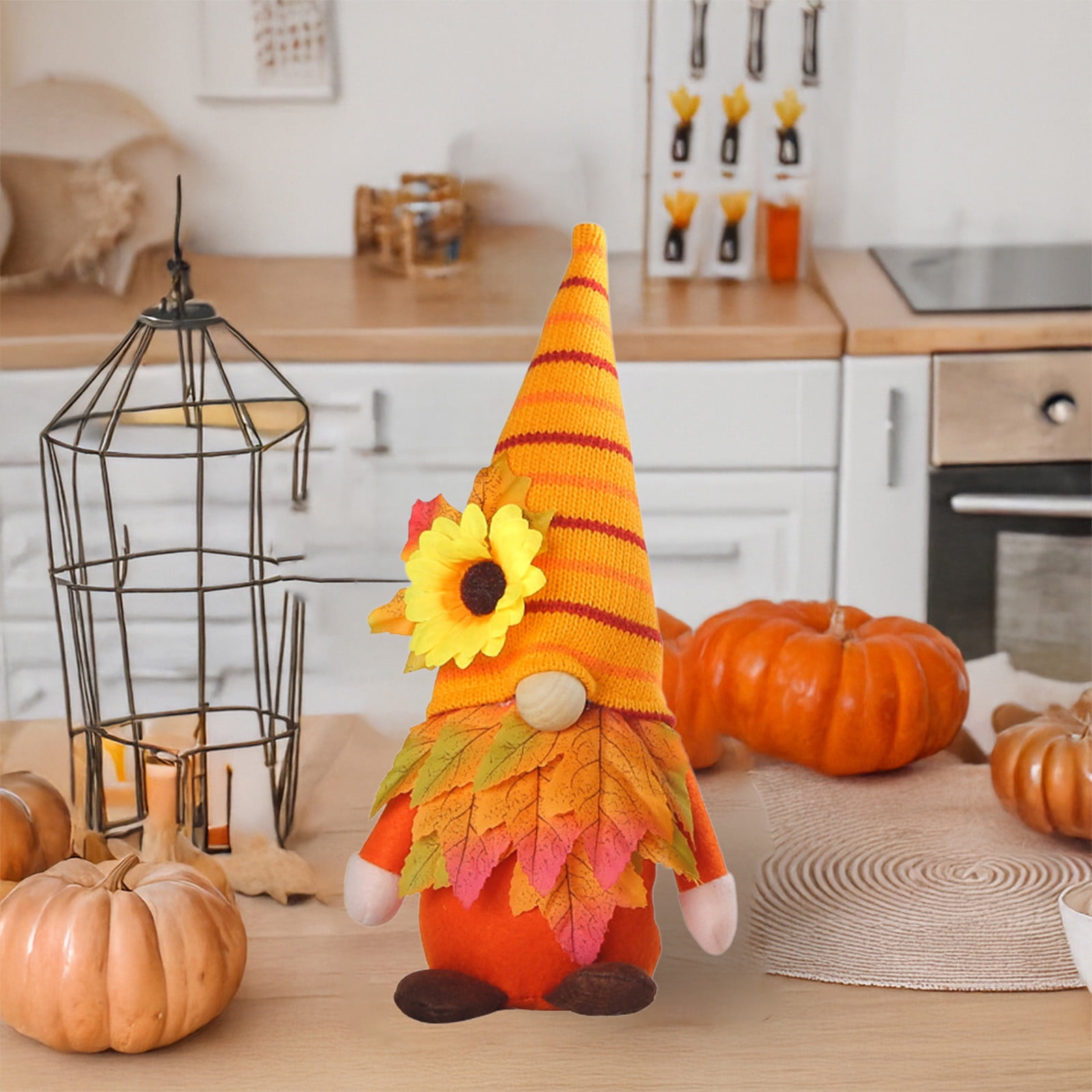 Halloween Faceless Doll Ornament, Harvest Festival Maple Leaf Decor ...