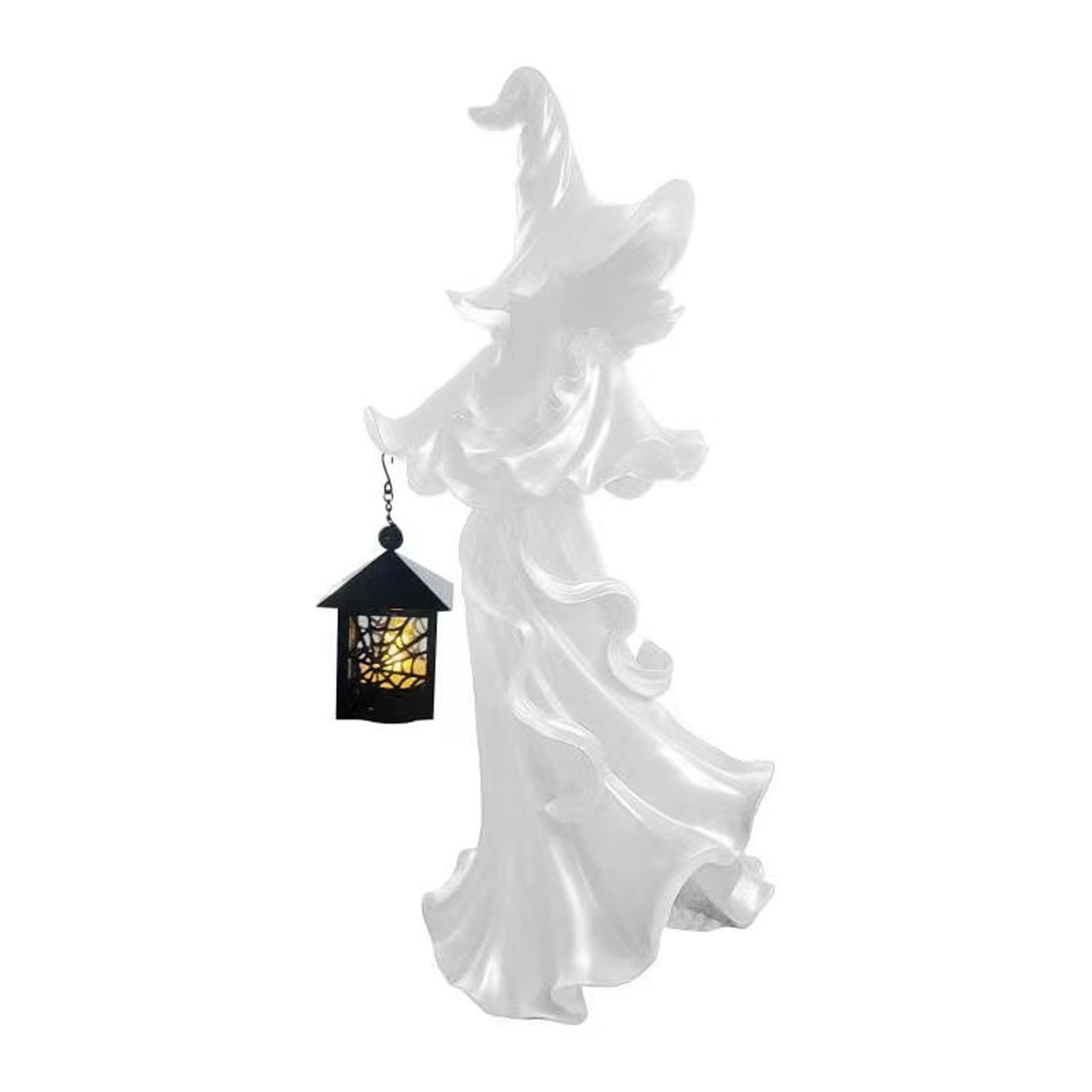 Halloween Ghost Sculpture with LED Lantern, Resin Hell Messenger ...