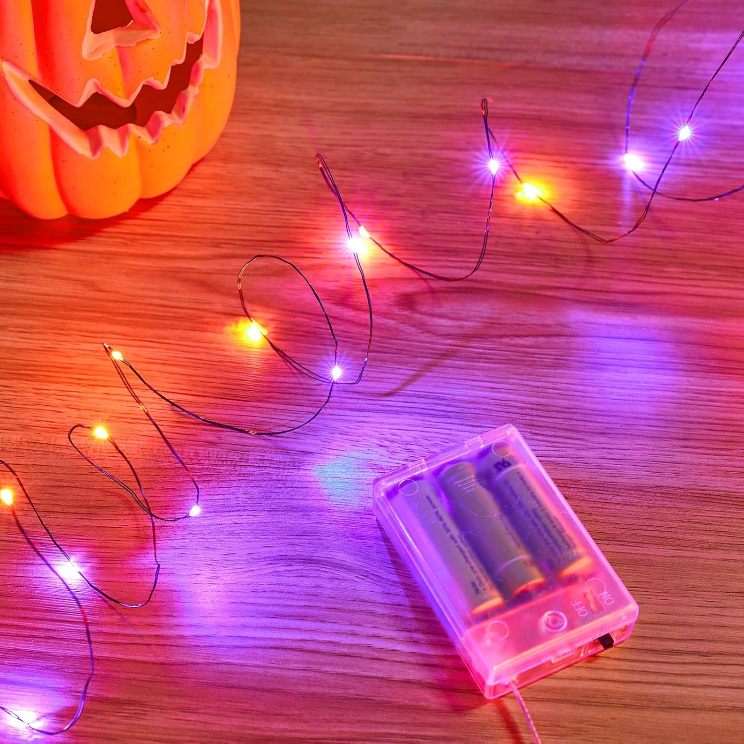 Halloween Fairy Lights, 33Ft 100 LED Battery Operated Fairy Lights ...