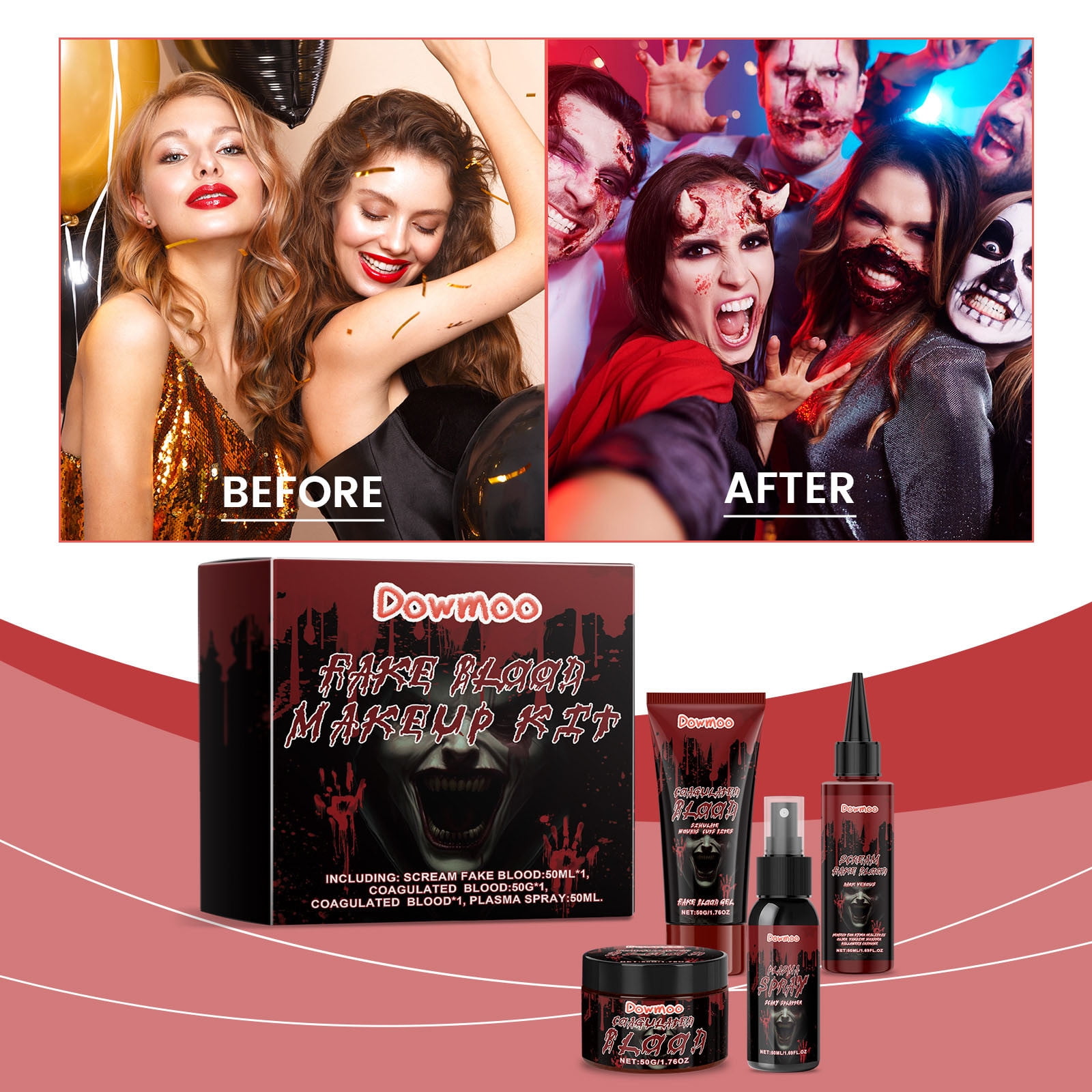 Savings Halloween Fake Blood Special Effect Makeup Set Simulation ...