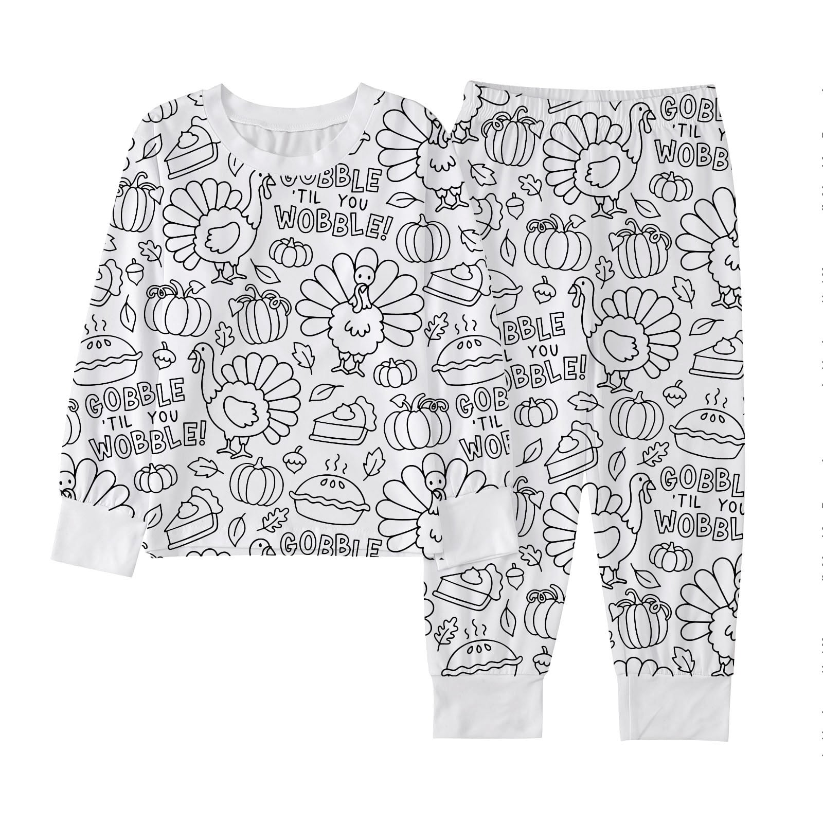 Halloween Fall Clothes Coloring Pajamas - Soft Cotton Viscose 2-Piece ...