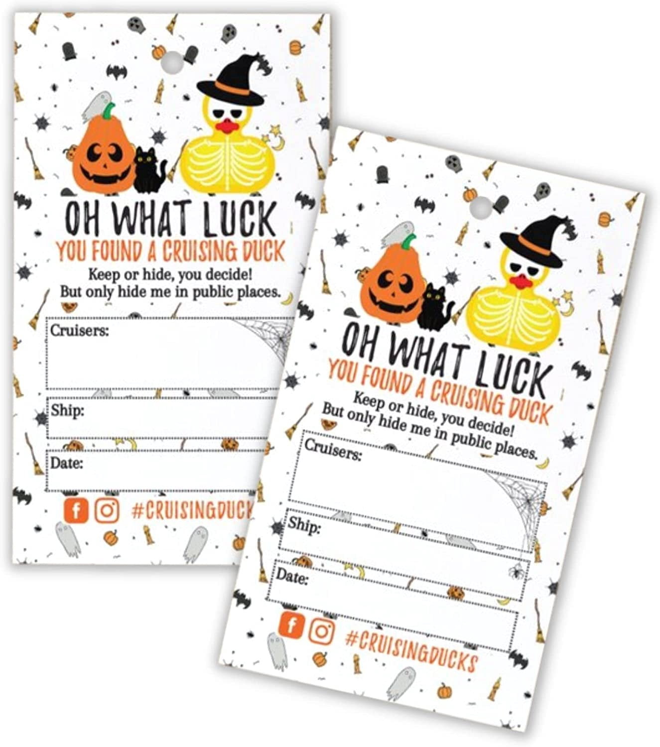Halloween Fall Cruising Ducks Hang Tags to Attach to Rubber Ducks for ...