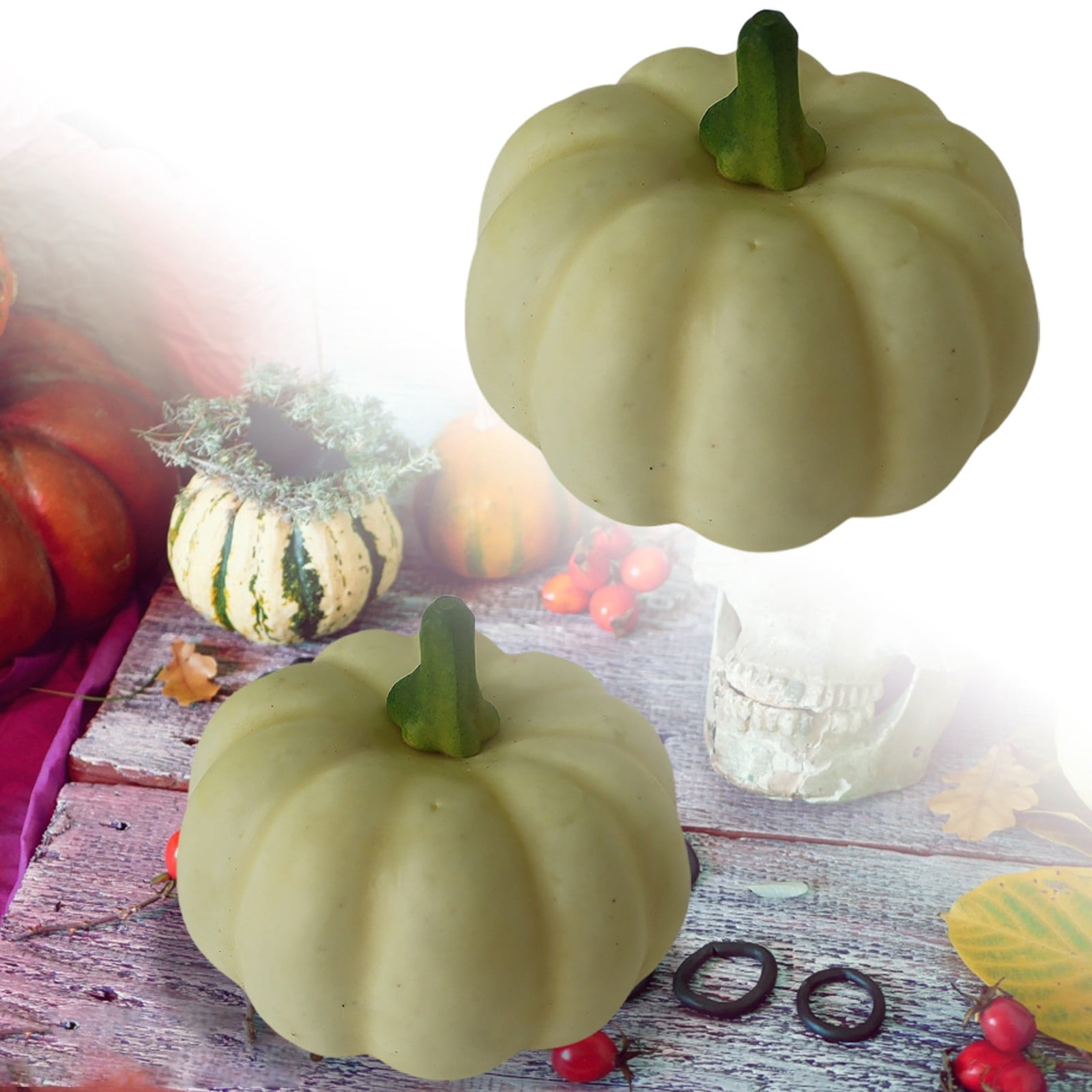 Fall Halloween Decor Artificial Foam Pumpkins - Realistic Mini Large ...