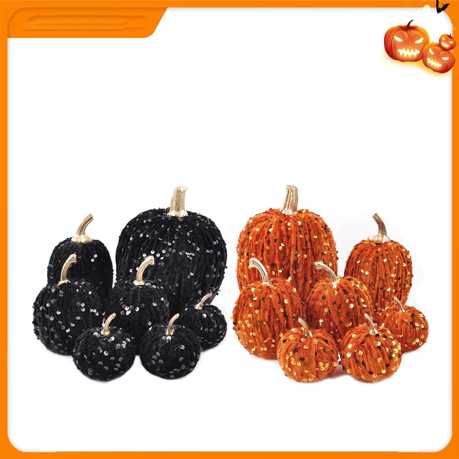 Halloween Fall Pumpkins Decor Halloween Pumpkin Furry Ornaments - 7 ...