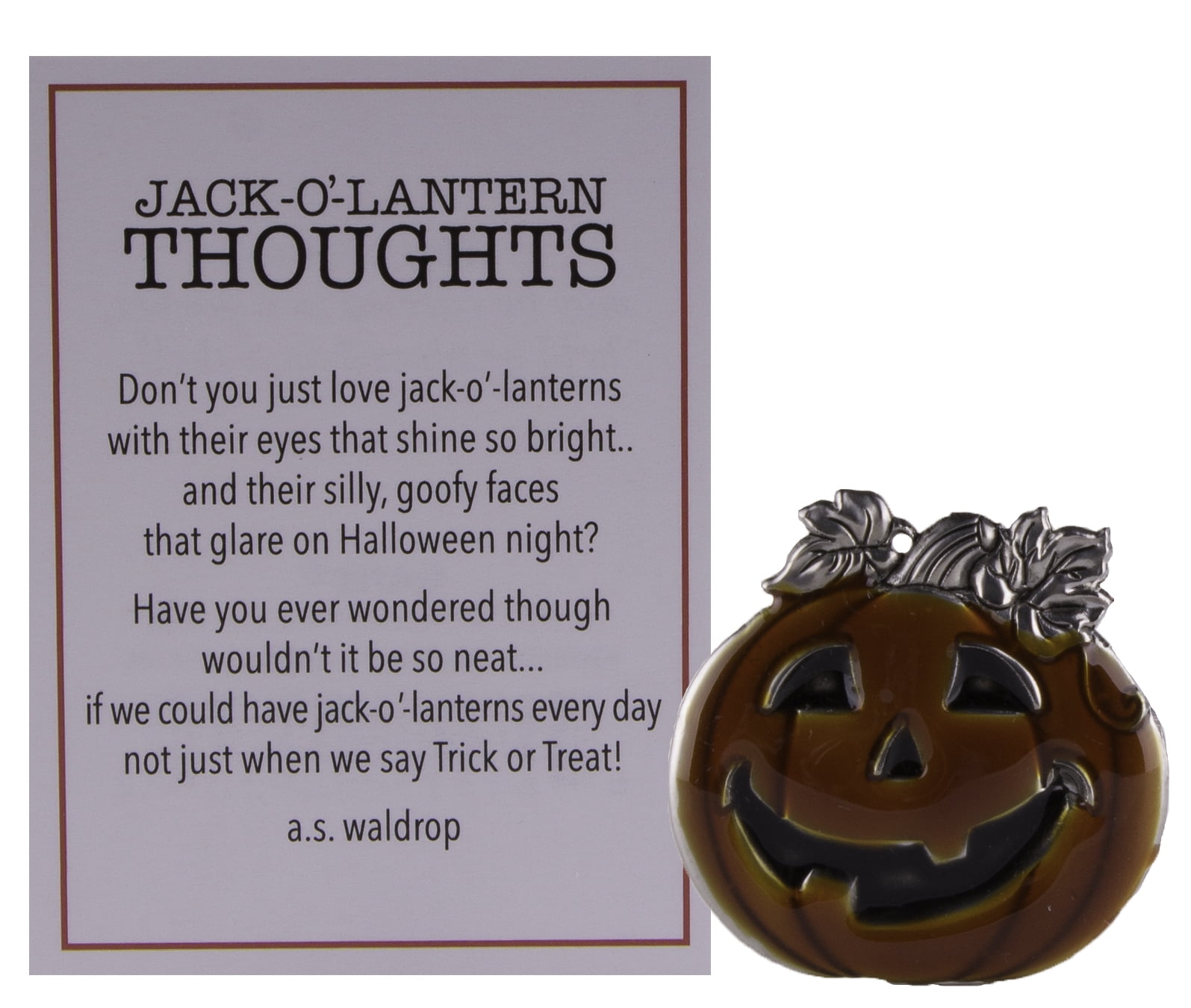 Halloween Favor- Jack-O-Lantern Thoughts Pocket Token w/ Story Card ...