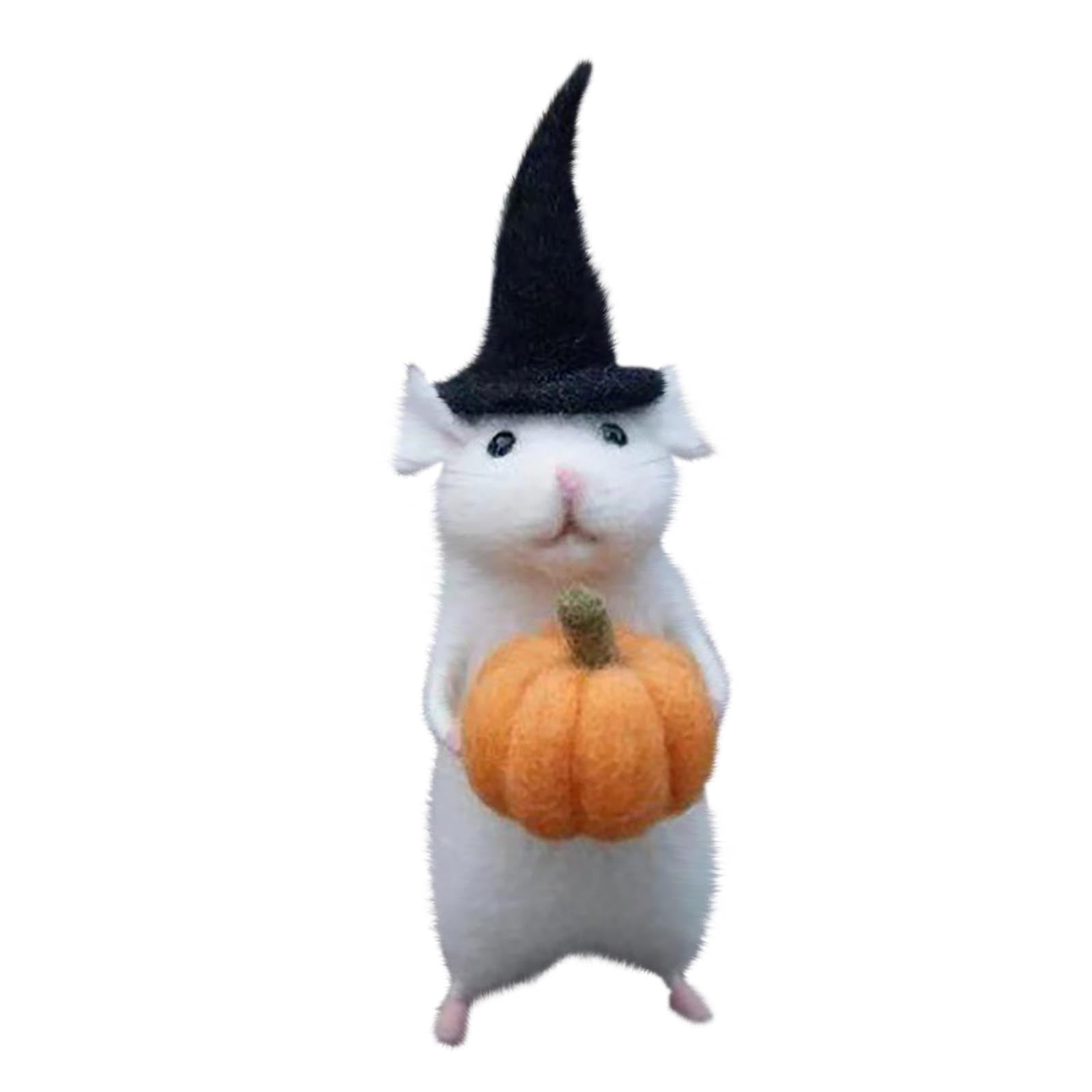 Halloween Felt Mice Ornaments, Cute Wool White Mouse Hanging ...