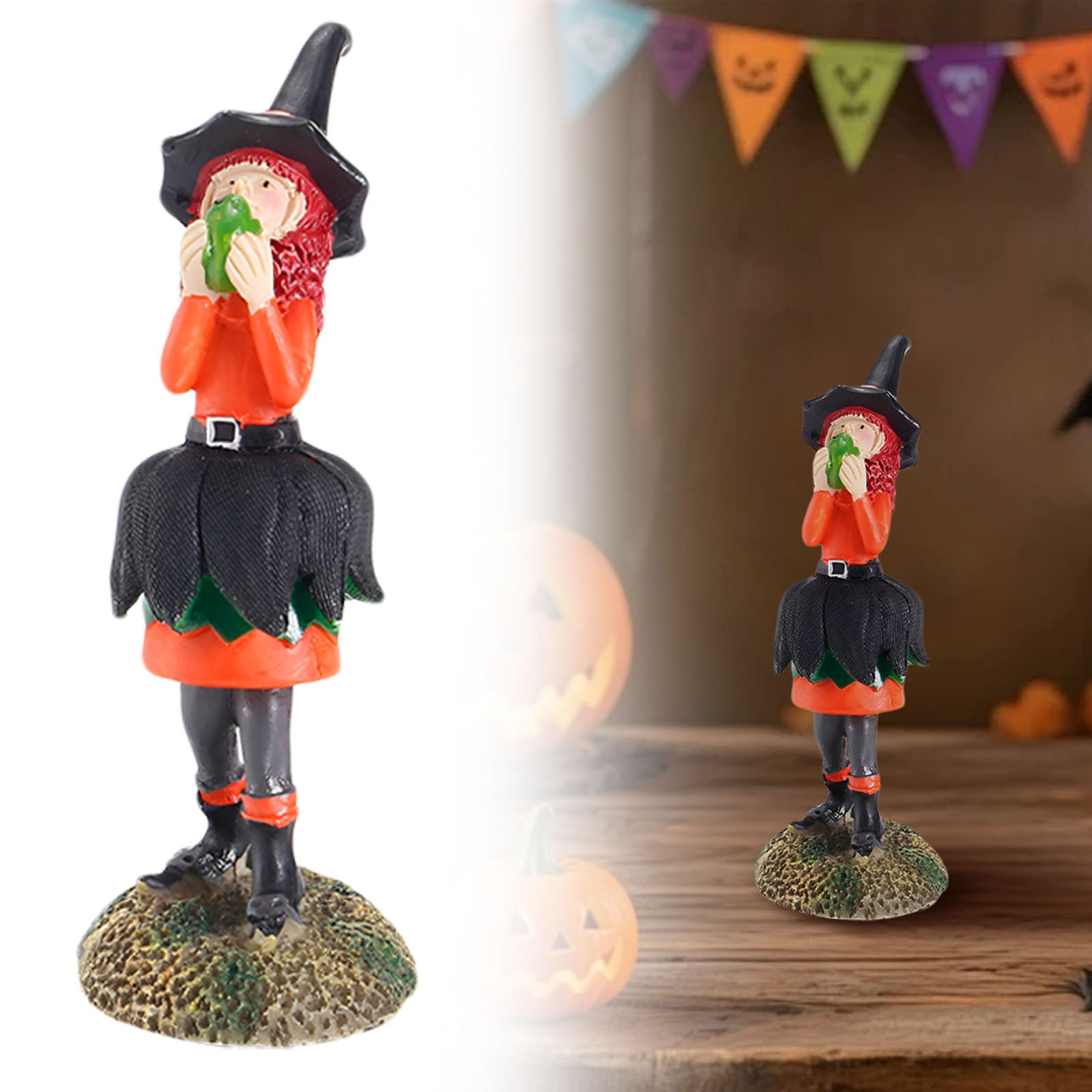 Halloween Figurines Witch Figurine Cartoon Charming Witch Statue 6in ...