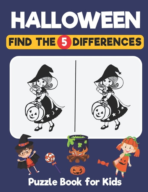 Halloween Find The Differences Puzzle Book For Kids: A Fun Things to ...