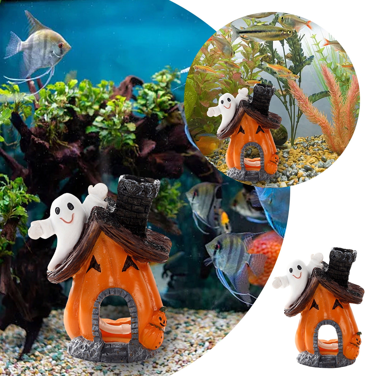 Halloween Fish Tank Statue Decoration, Resin Aquarium Decoration ...