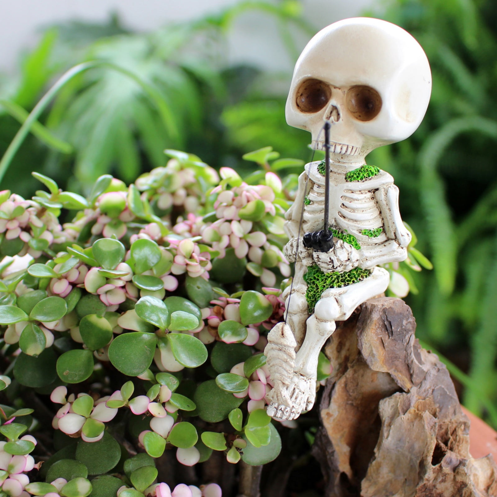 Halloween Fishing Skeleton Garden Accessory, Mini Skeleton Figurines ...