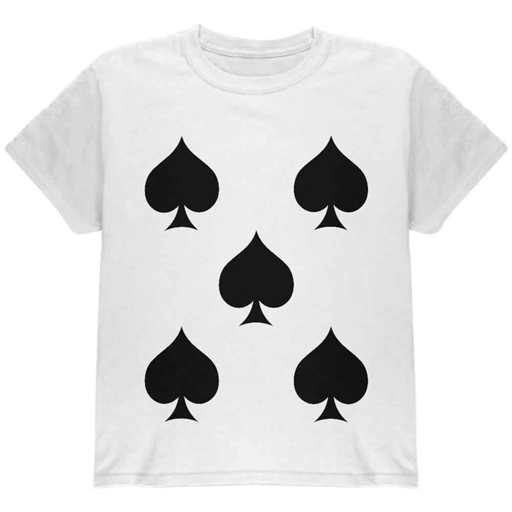 Halloween Five of Spades Card Soldier Costume All Over Youth T Shirt ...