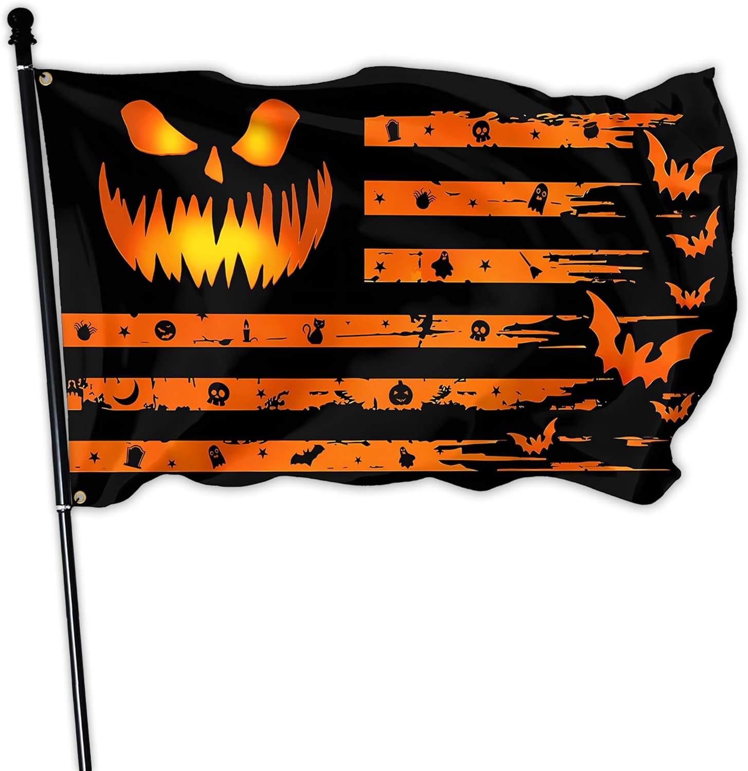 Halloween Flag 2x3 FT Outdoor Scary Ghost Smile Pumpkin Flags Polyester ...