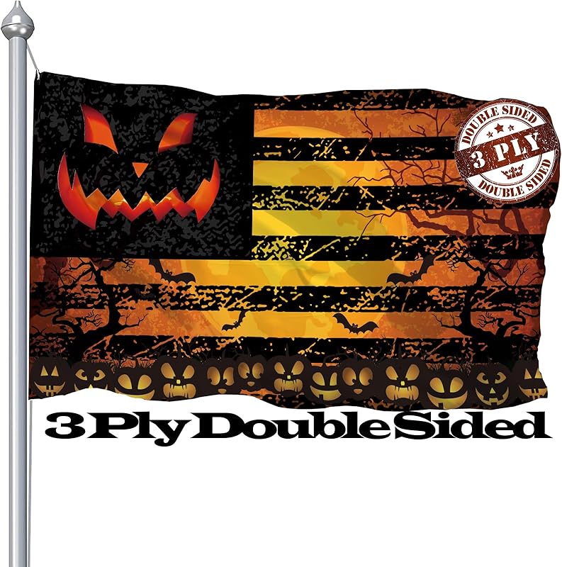 Halloween Flag 3x5 Outdoor, Large Scary Halloween Flags For Outside ...