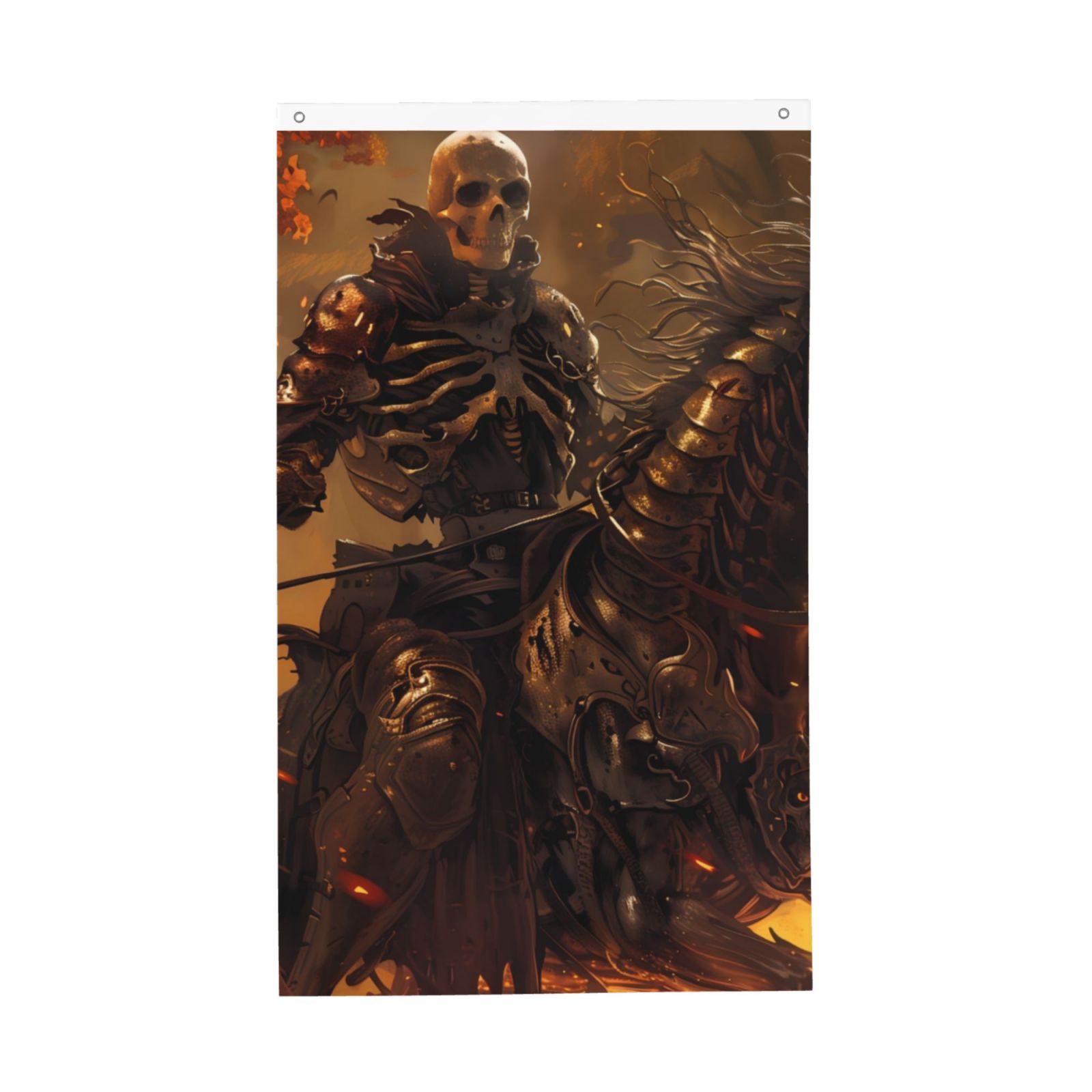 Halloween Flag, Halloween Cool Skeleton Knight Double Sided Garden ...