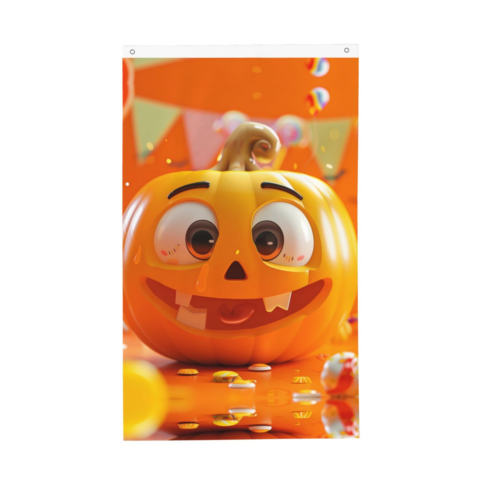 Halloween Flag, Halloween Cute Cartoon Pumpkin (2) Double Sided Garden ...
