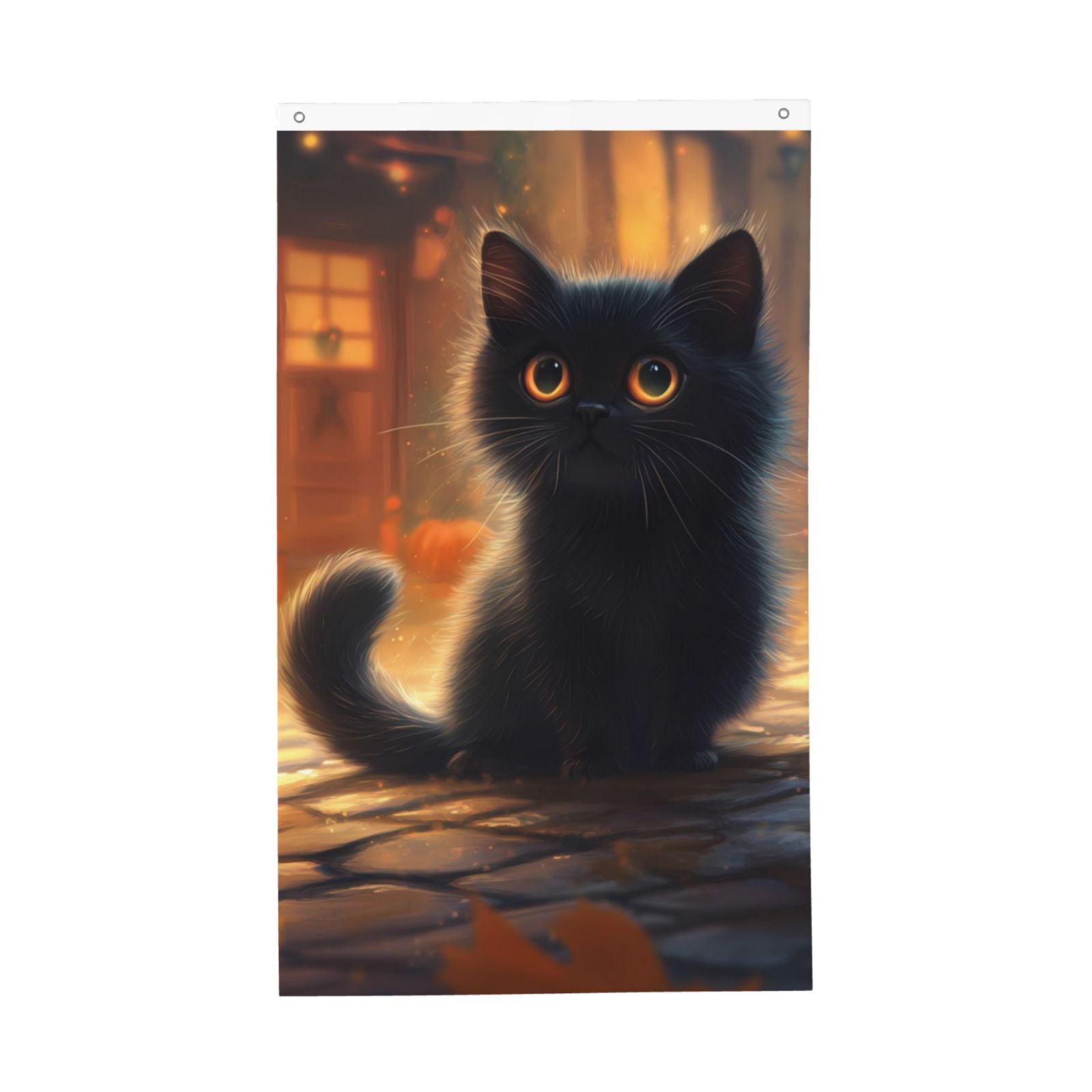 Halloween Flag, Halloween Cute Ghost Black Cat Pumpkin Double Sided ...
