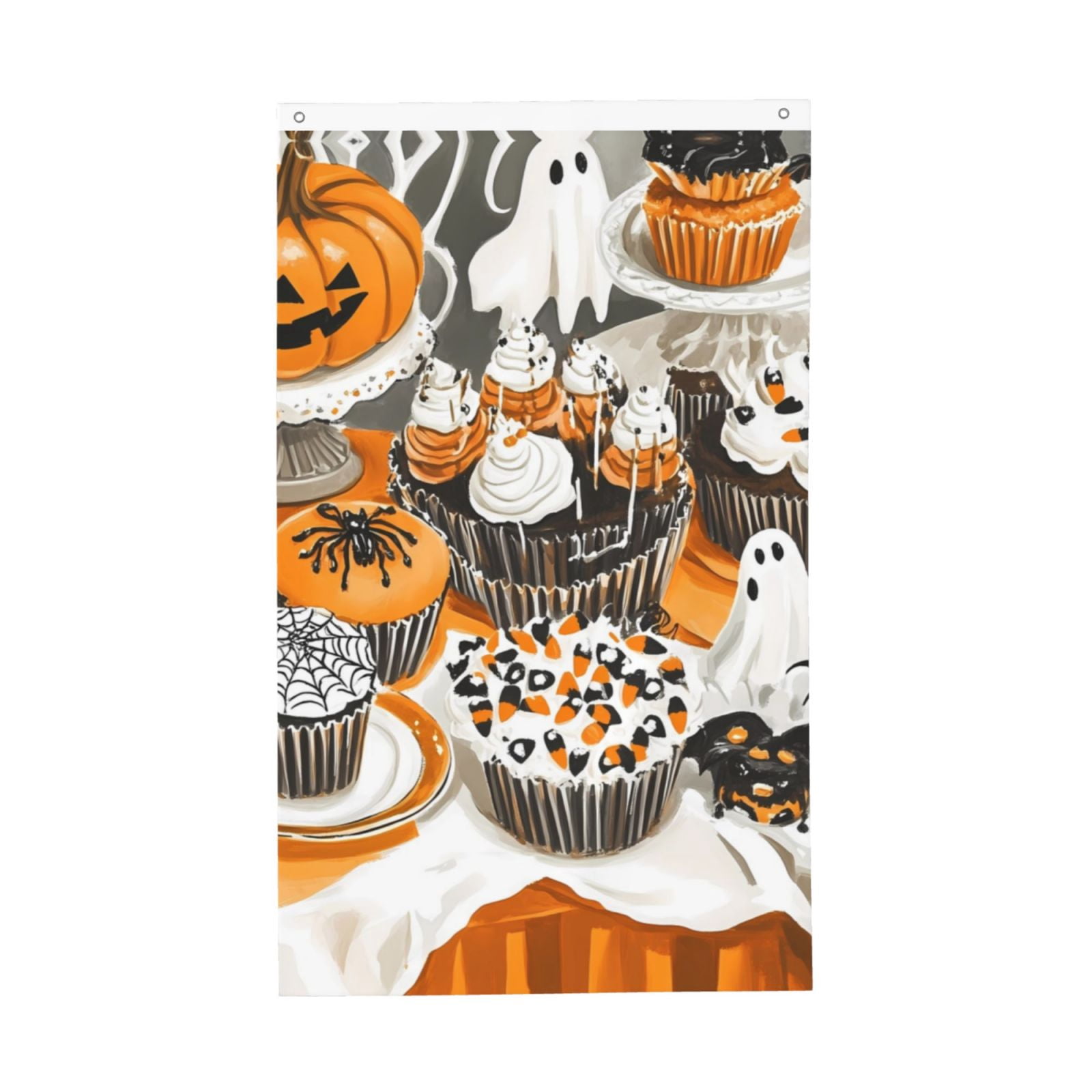Halloween Flag, Halloween Ghost Pumpkin Pastry Double Sided Garden ...