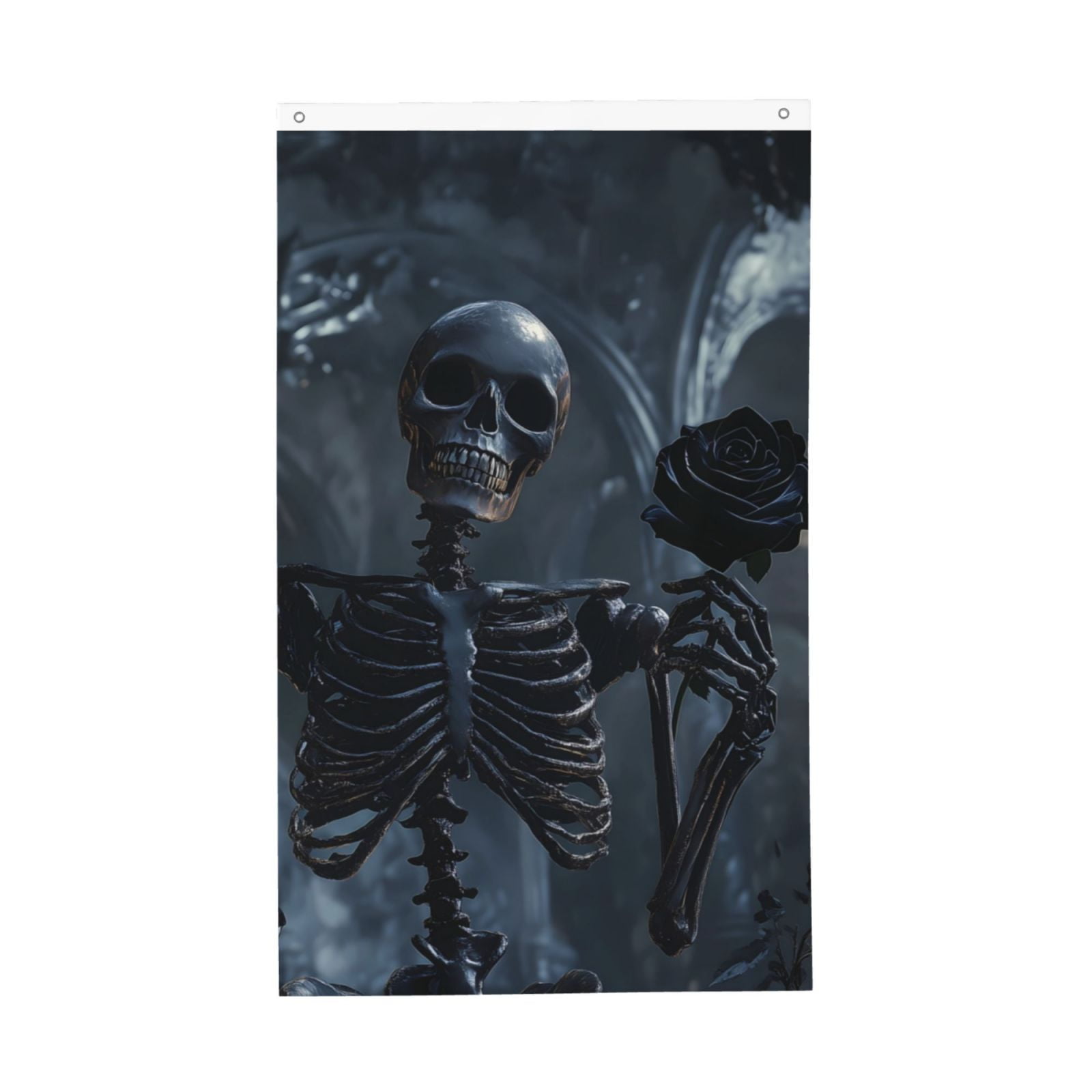 Halloween Flag, Halloween Gothic Skull Rose A Double Sided Garden House ...