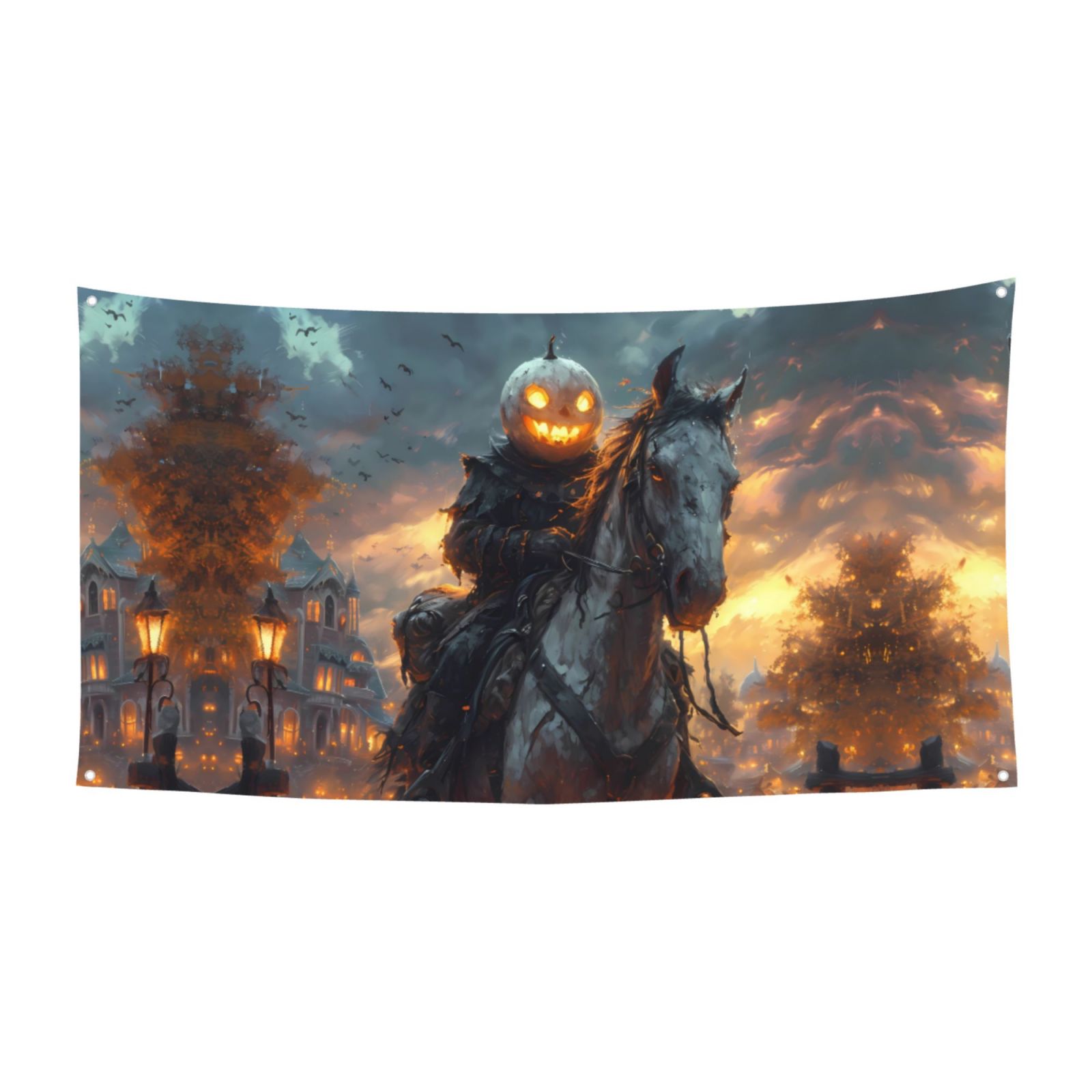 Halloween Flag - Halloween Headless Horseman Ride Flag 35x70 Inch With ...