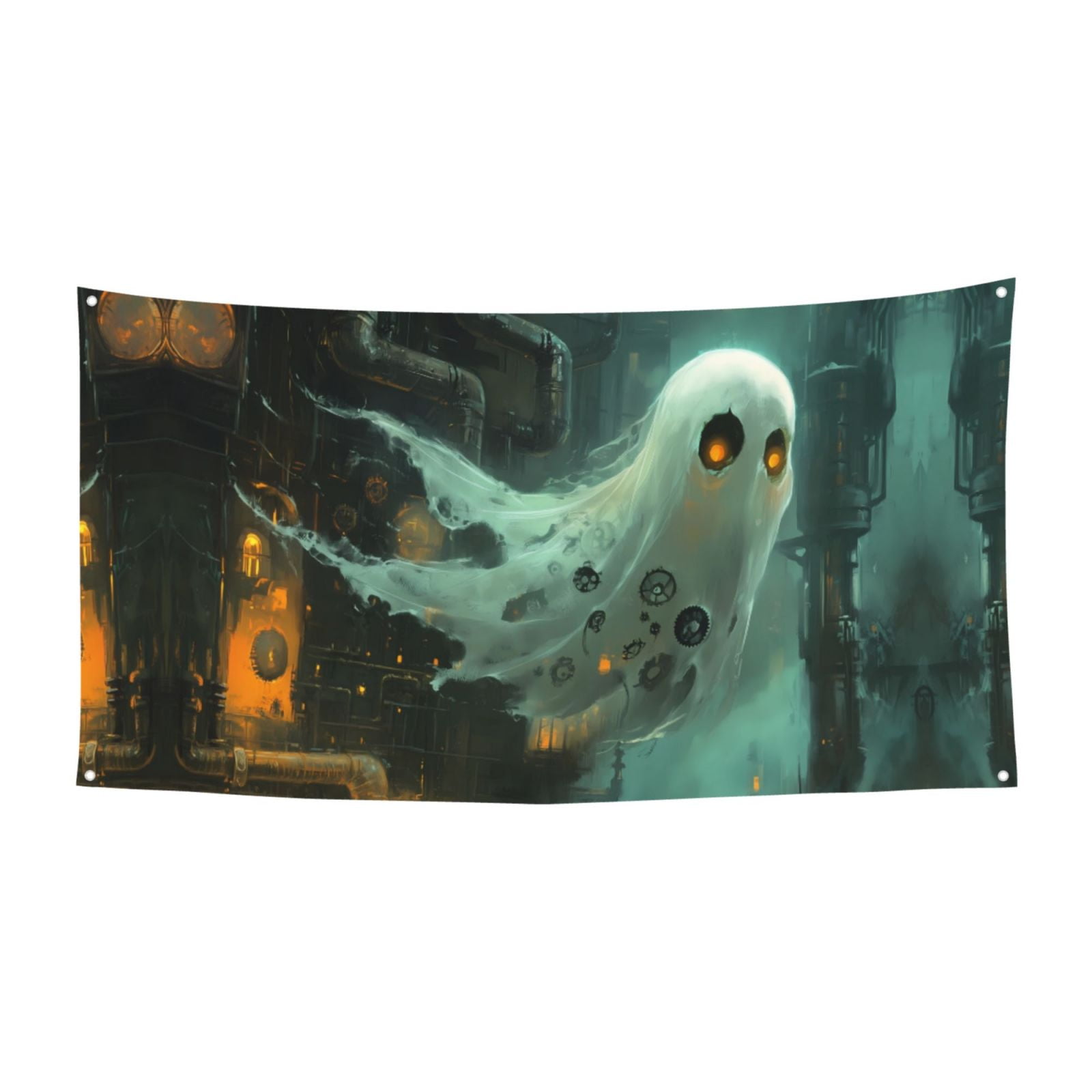 Halloween Flag - Halloween Mechanical Ghost Flag 35x70 Inch With Four ...