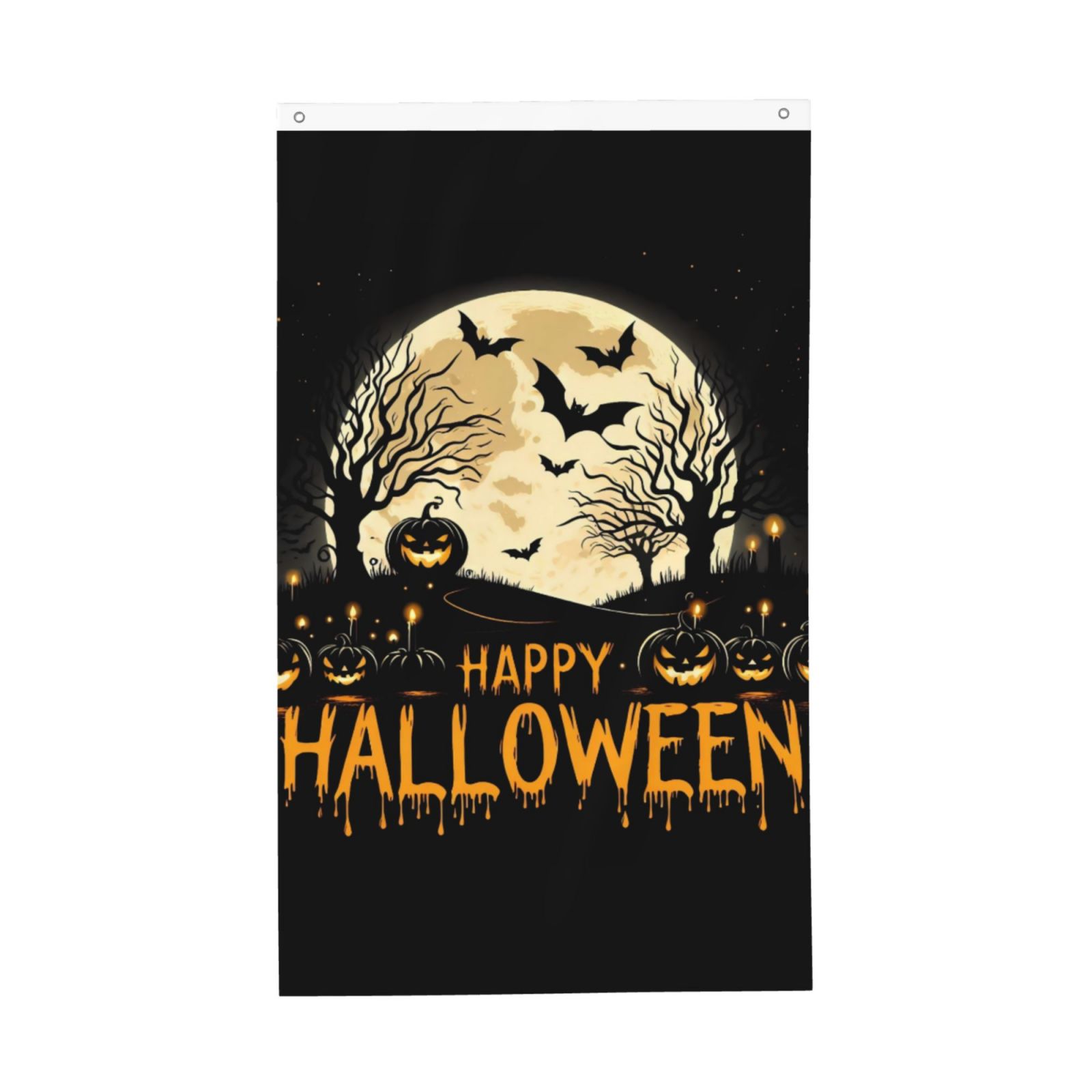 Halloween Flag, Halloween Night Pumpkin Happy Double Sided Garden House ...