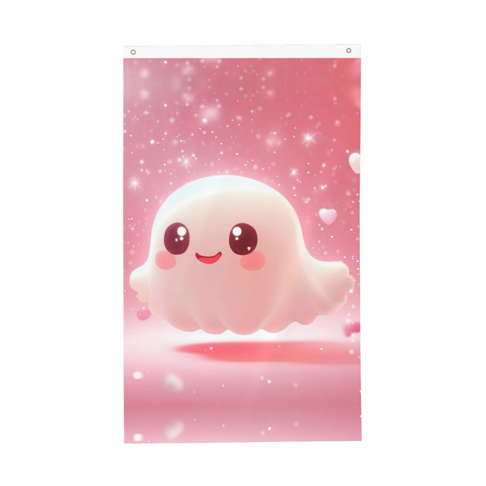 Halloween Flag, Halloween Pink Cute Ghost A Double Sided Garden House ...