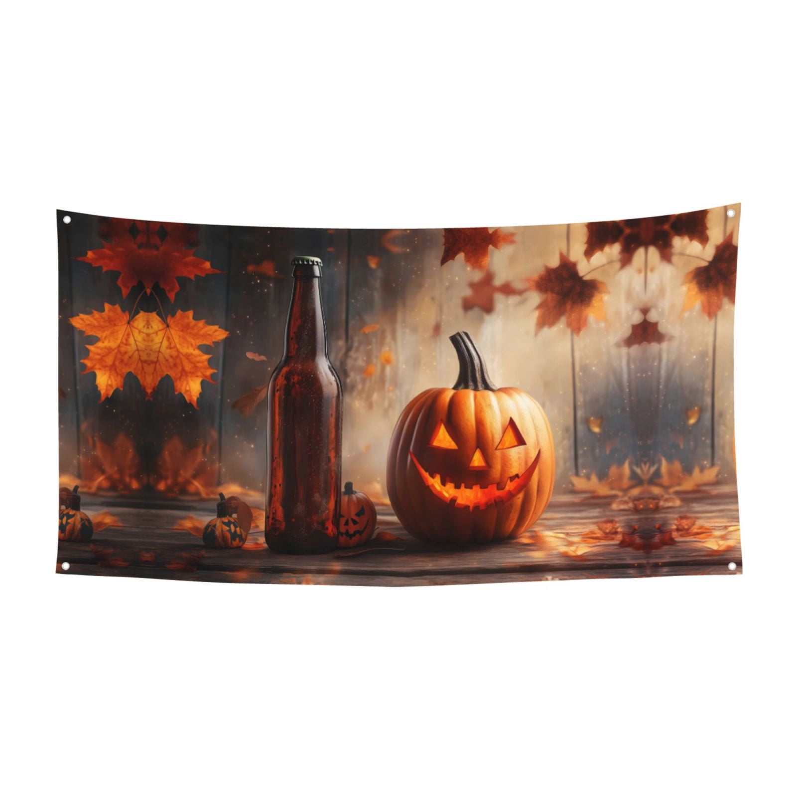Halloween Flag - Halloween Pumpkin Beer Flag 35x70 Inch With Four ...