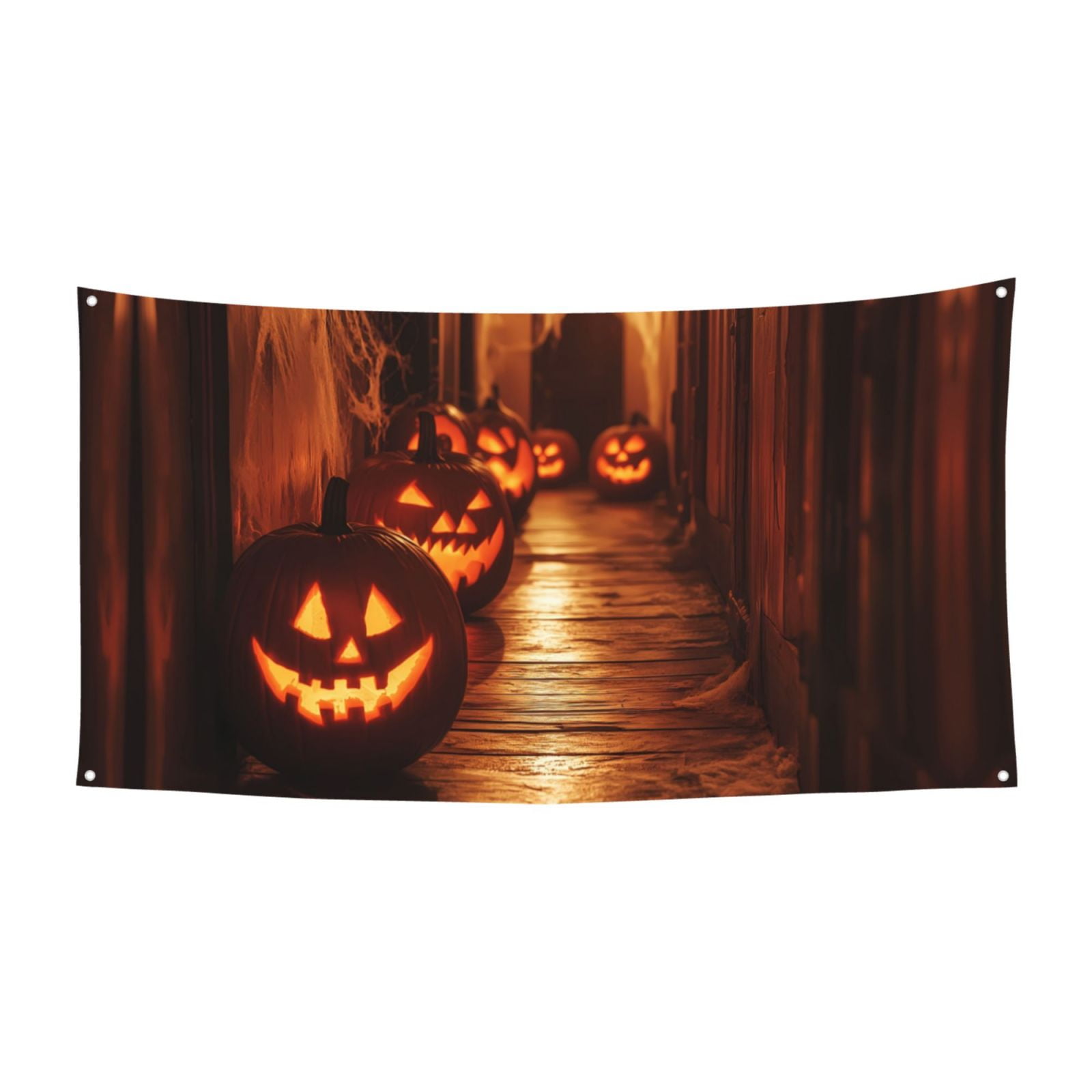Halloween Flag - Halloween Pumpkin Corridor Flag 35x70 Inch With Four ...