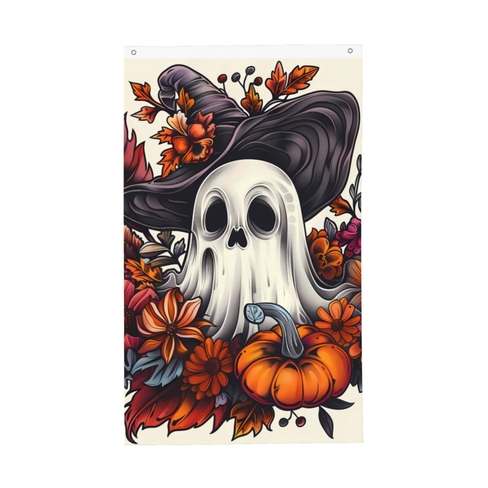 Halloween Flag, Halloween Pumpkin Flower Ghost Double Sided Garden ...