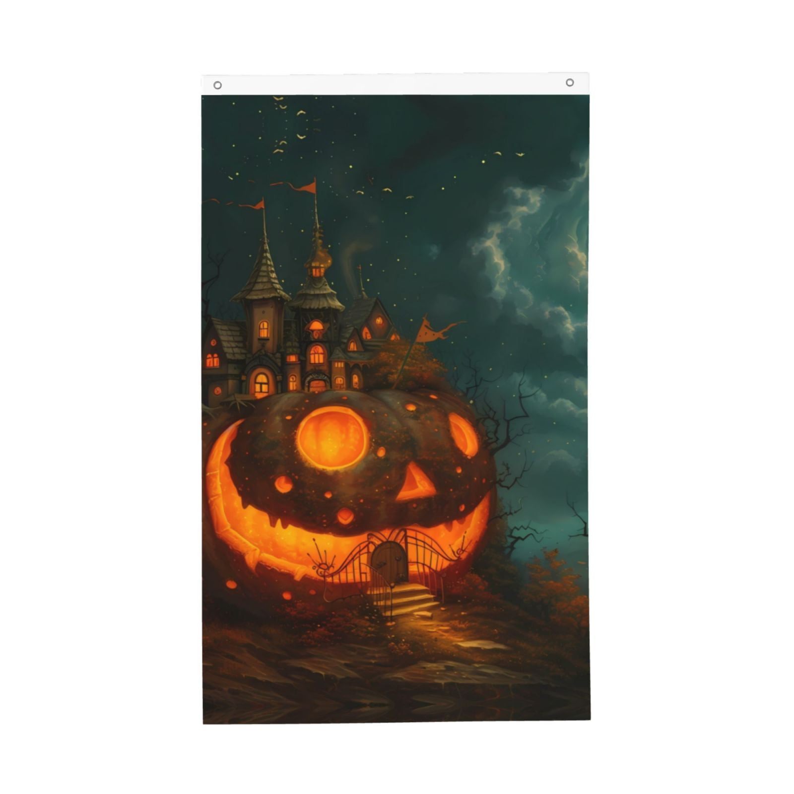 Halloween Flag, Halloween Pumpkin Head Castle Double Sided Garden House ...