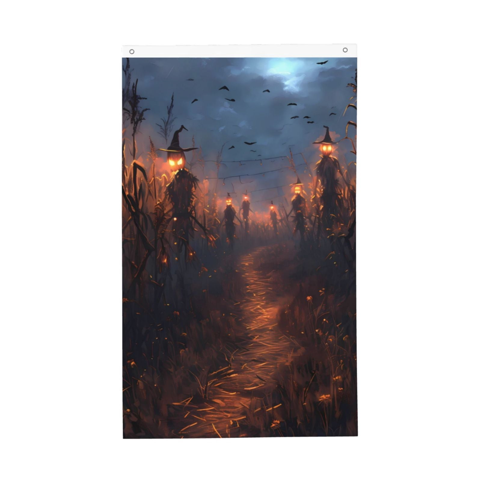 Halloween Flag, Halloween Pumpkin Scarecrow Field Double Sided Garden ...