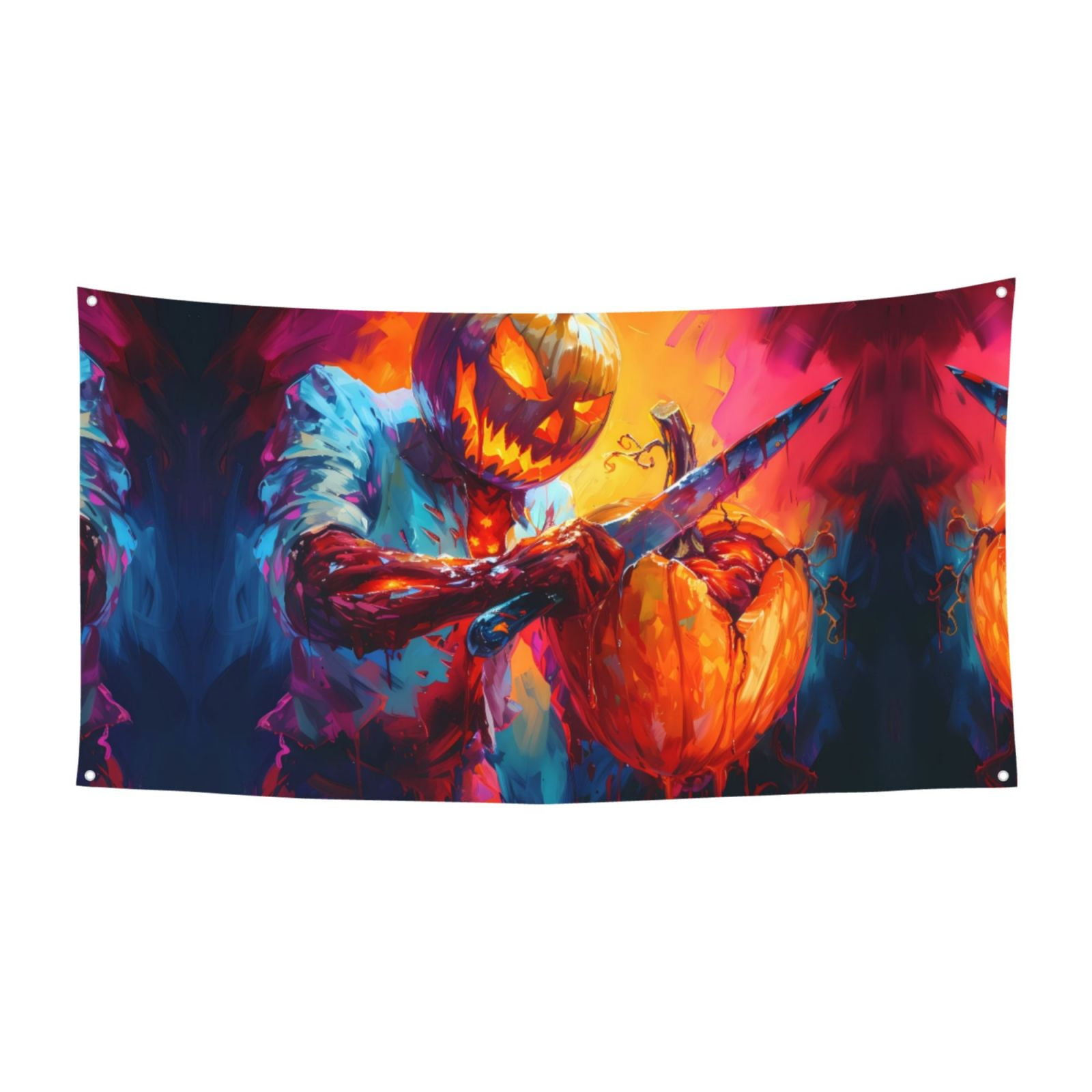 Halloween Flag - Halloween Vibrant Pumpkin Carver Flag 35x70 Inch With ...