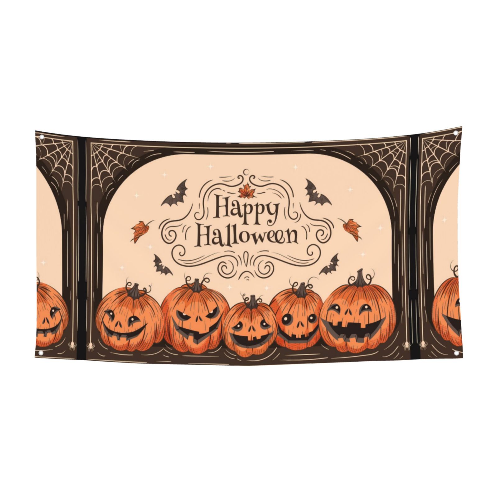 Halloween Flag - Vintage Pumpkin Halloween Greeting Flag 35x70 Inch ...