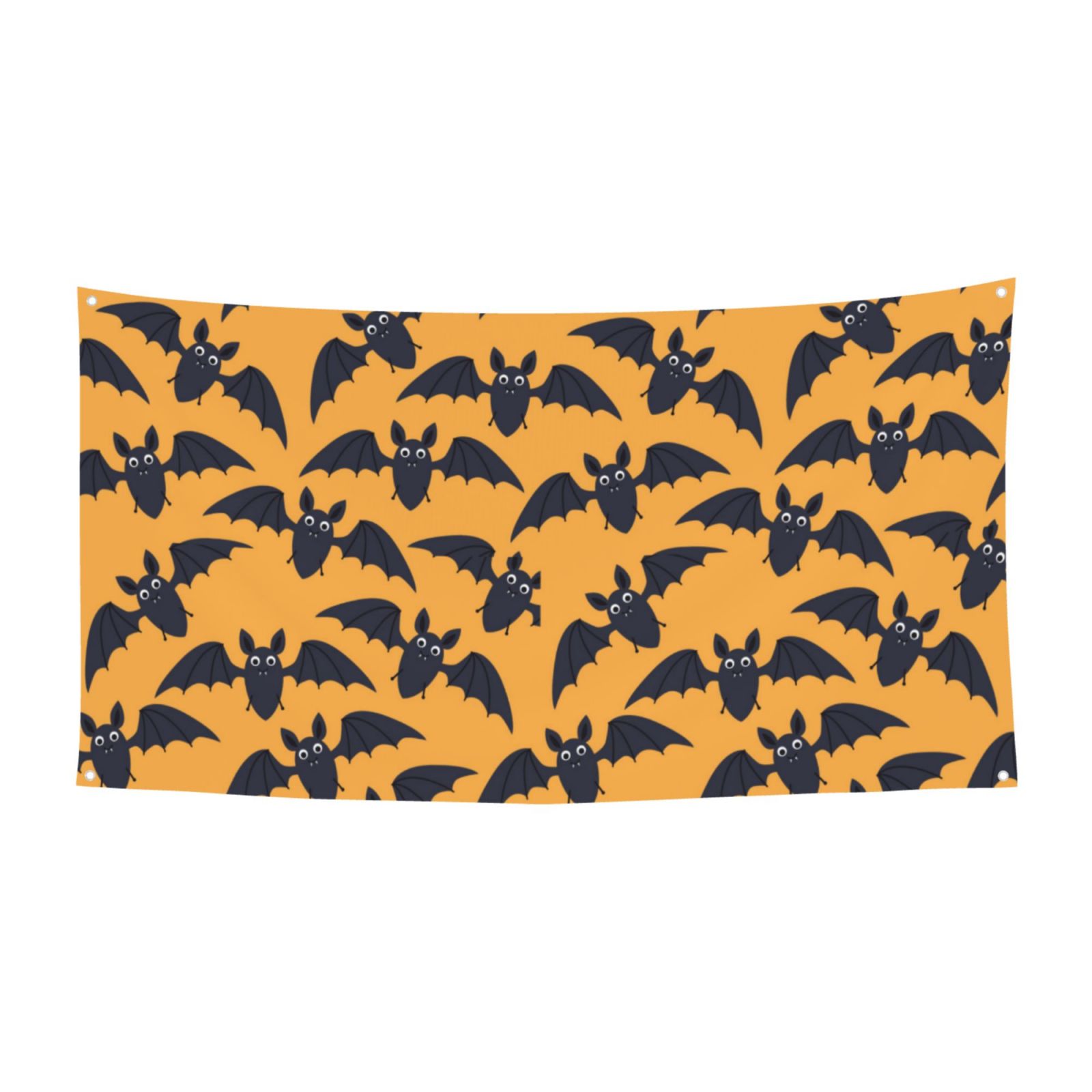 Halloween Flag - cool bats Halloween yellow Flag 35x70 Inch With Four ...
