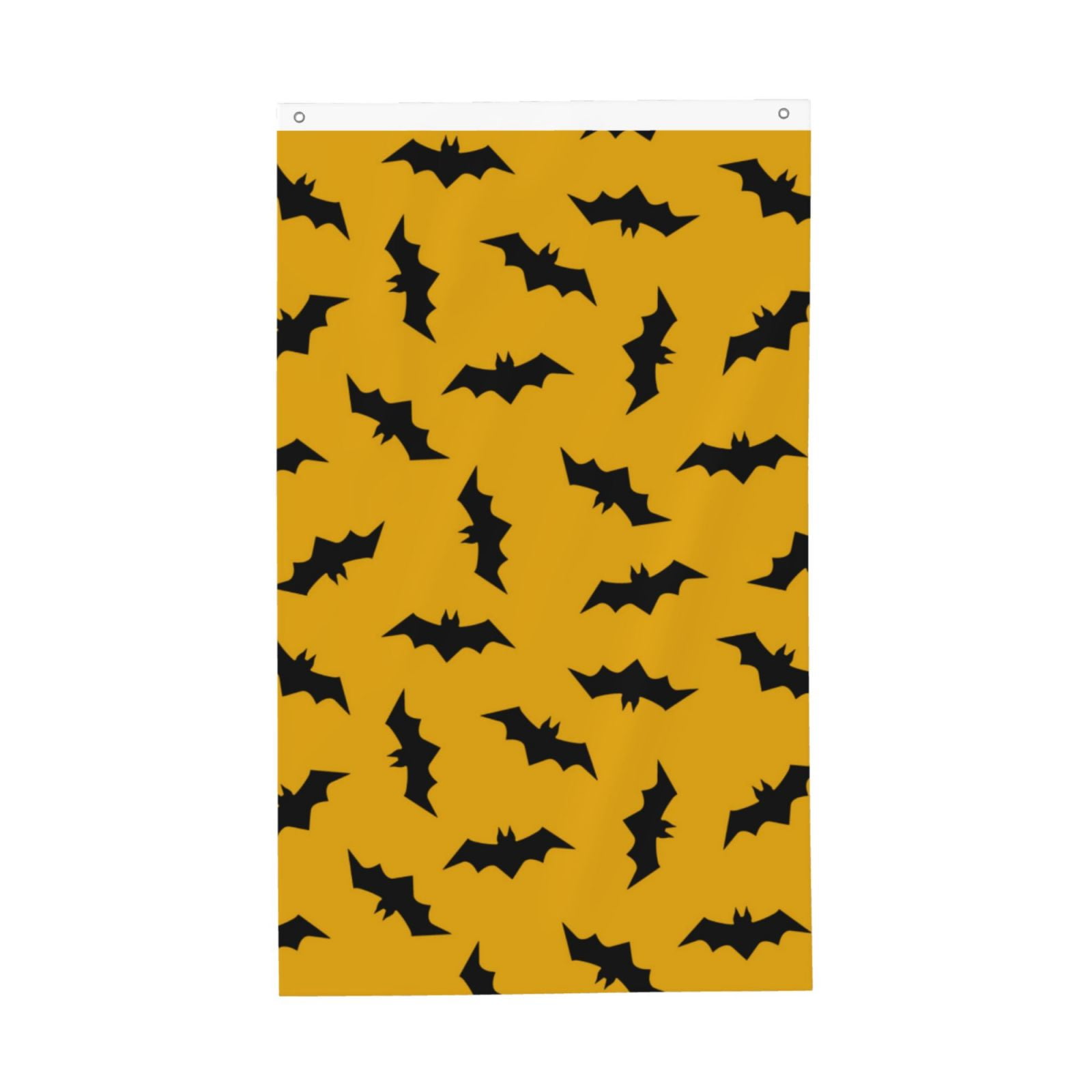 Halloween Flag, halloween black bats yellow Double Sided Garden House ...