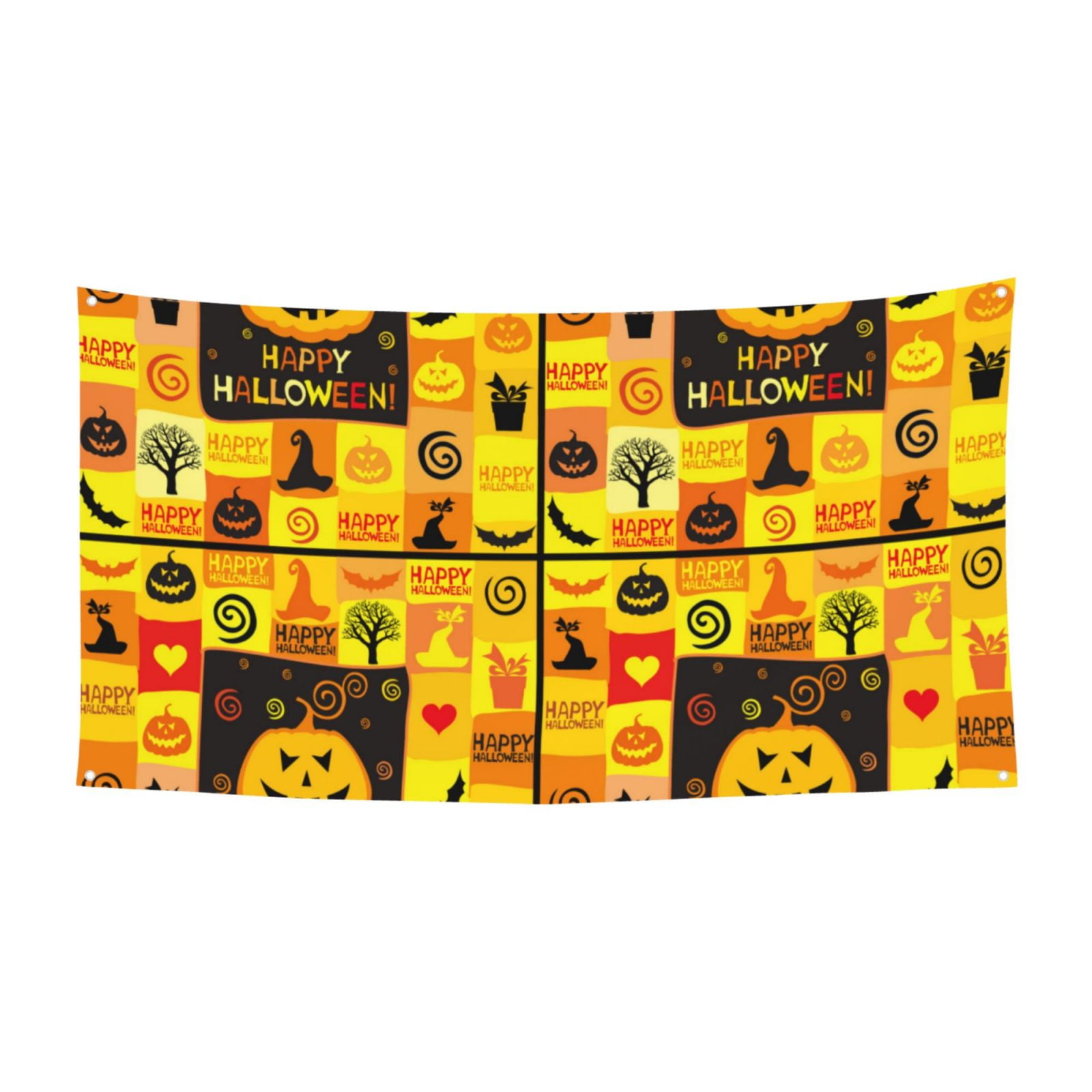 Halloween Flag - happy halloween elements Flag 35x70 Inch With Four ...