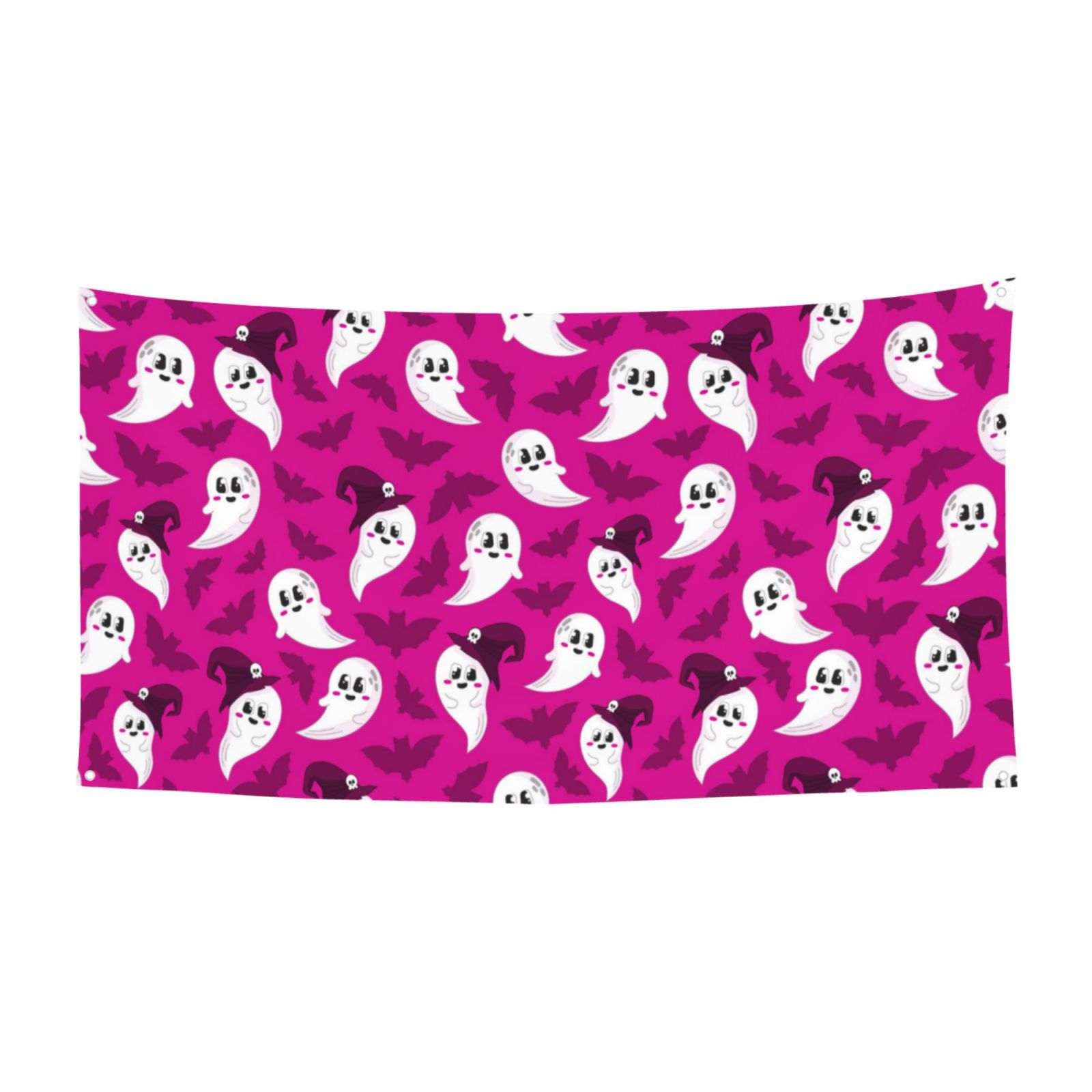 Halloween Flag - pink background halloween spooky Flag 35x70 Inch With ...
