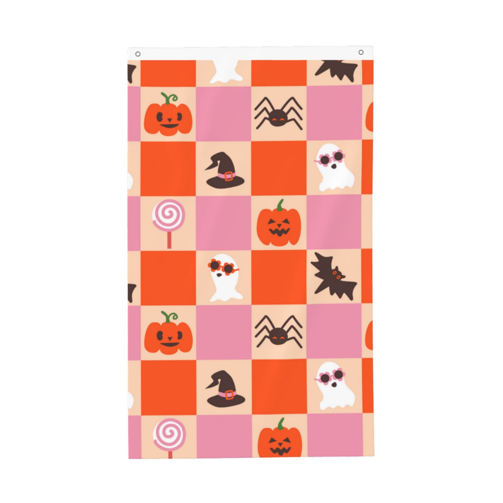 Halloween Flag, pink halloween plaid Double Sided Garden House & Yard ...
