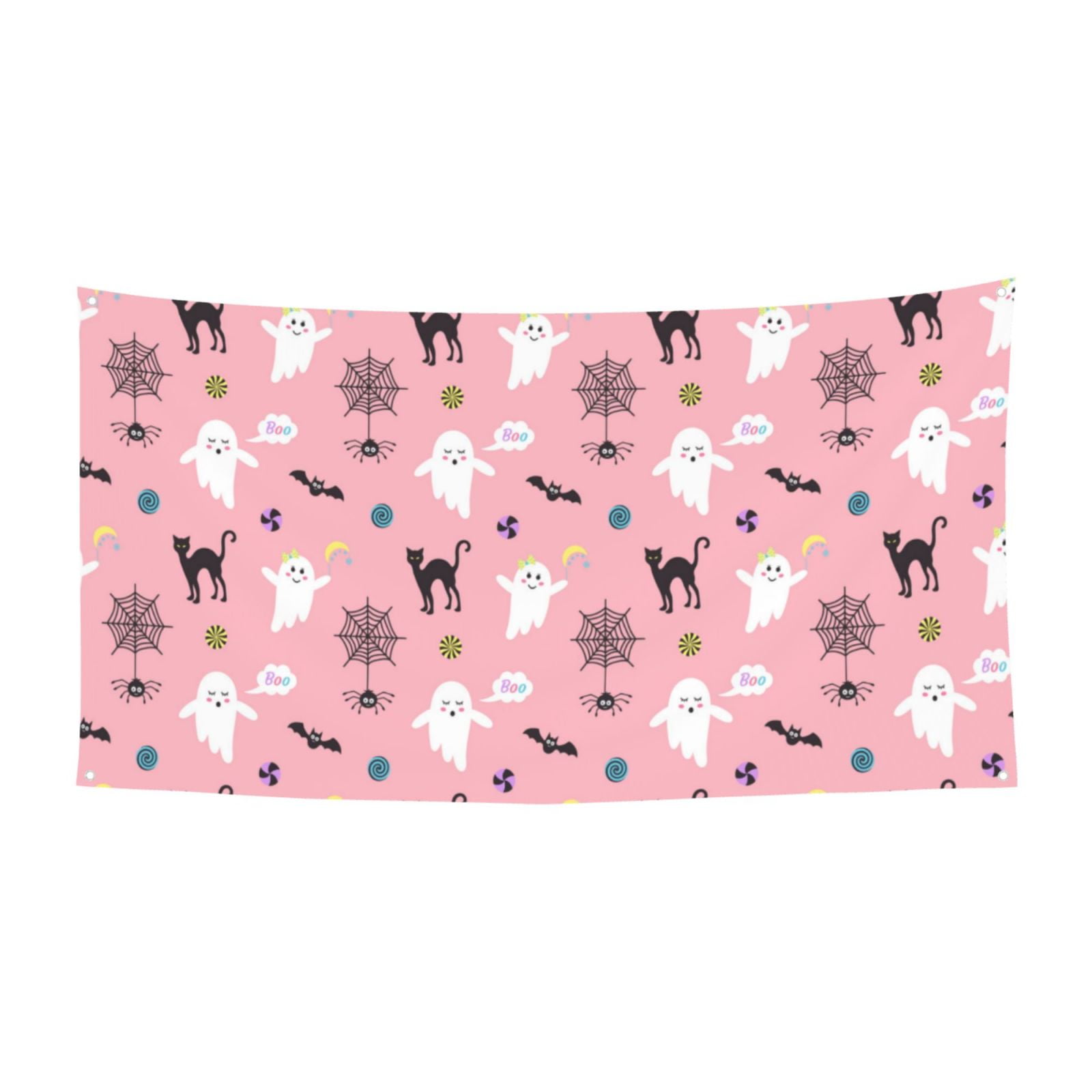 Halloween Flag - pink pattern spooky Flag 35x70 Inch With Four Grommets ...