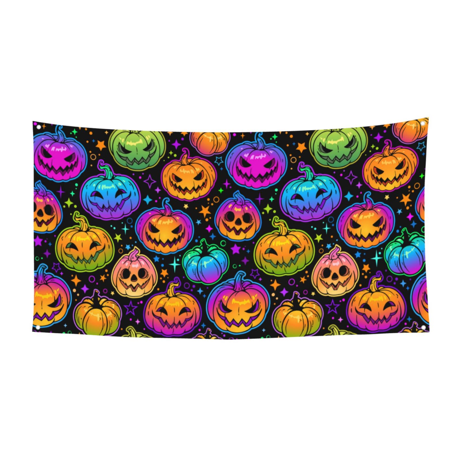 Halloween Flag - pumpkins_color_seamless Flag 35x70 Inch With Four ...