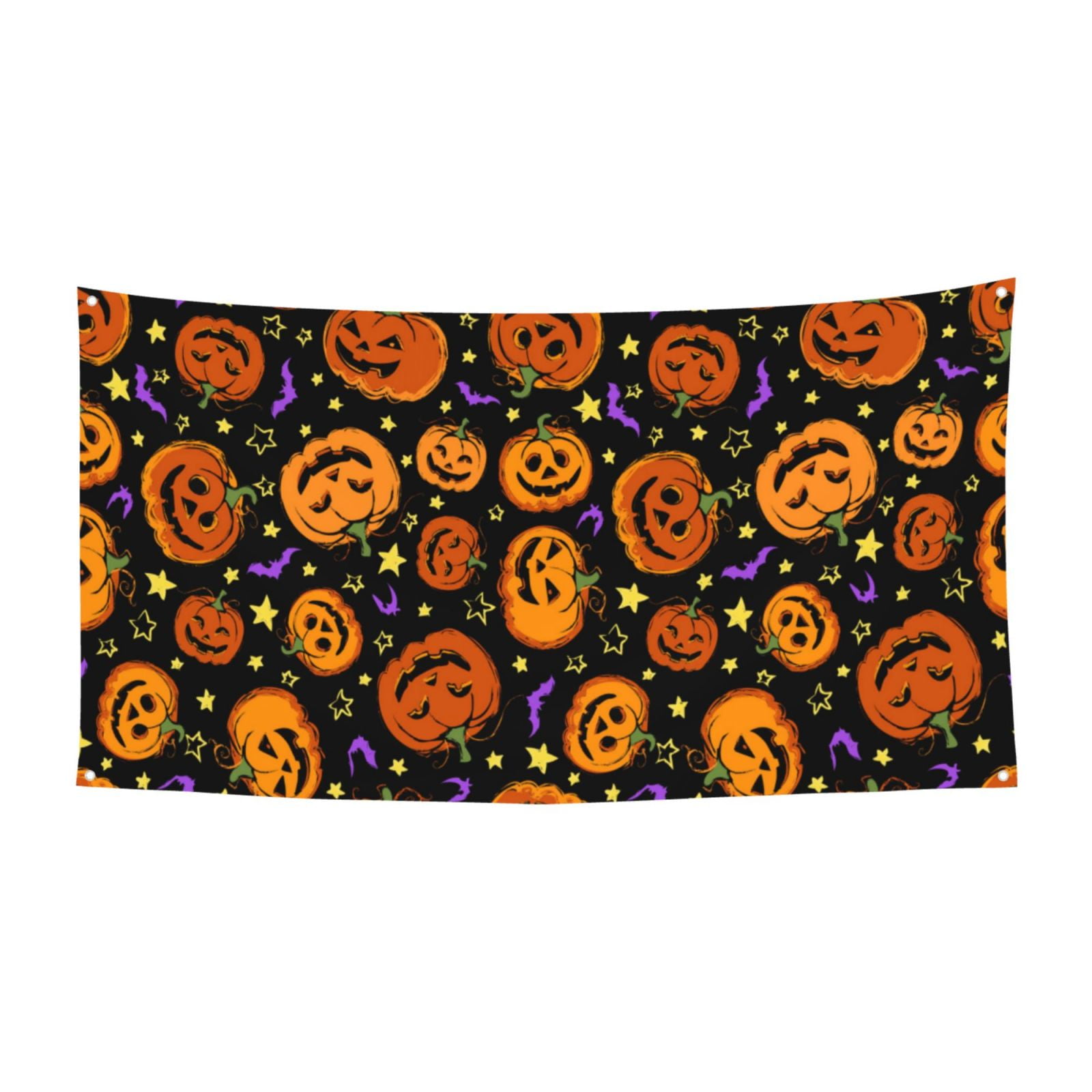 Halloween Flag - pumpkins halloween bat print Flag 35x70 Inch With Four ...