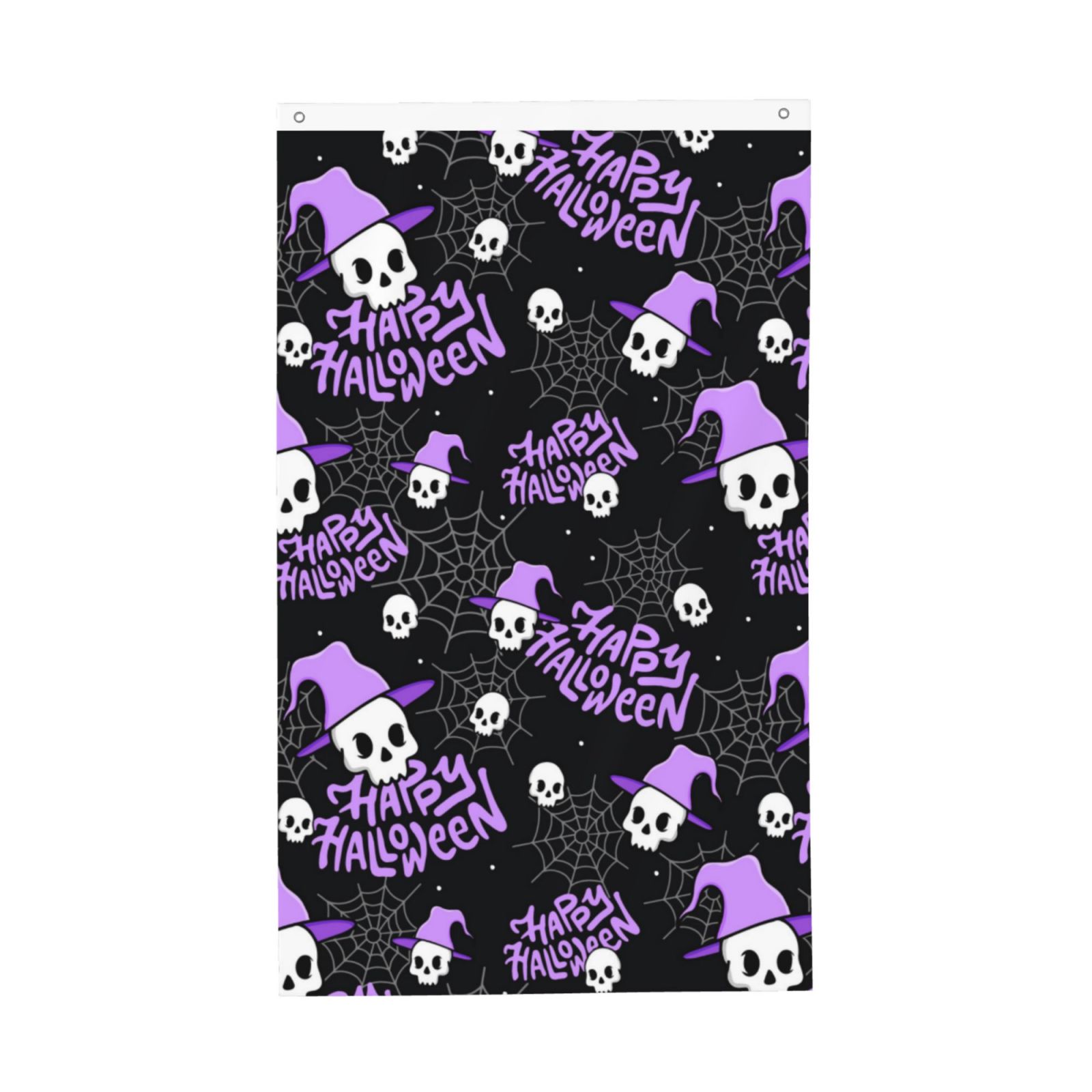 Halloween Flag, purple halloween skull spiderweb Double Sided Garden ...