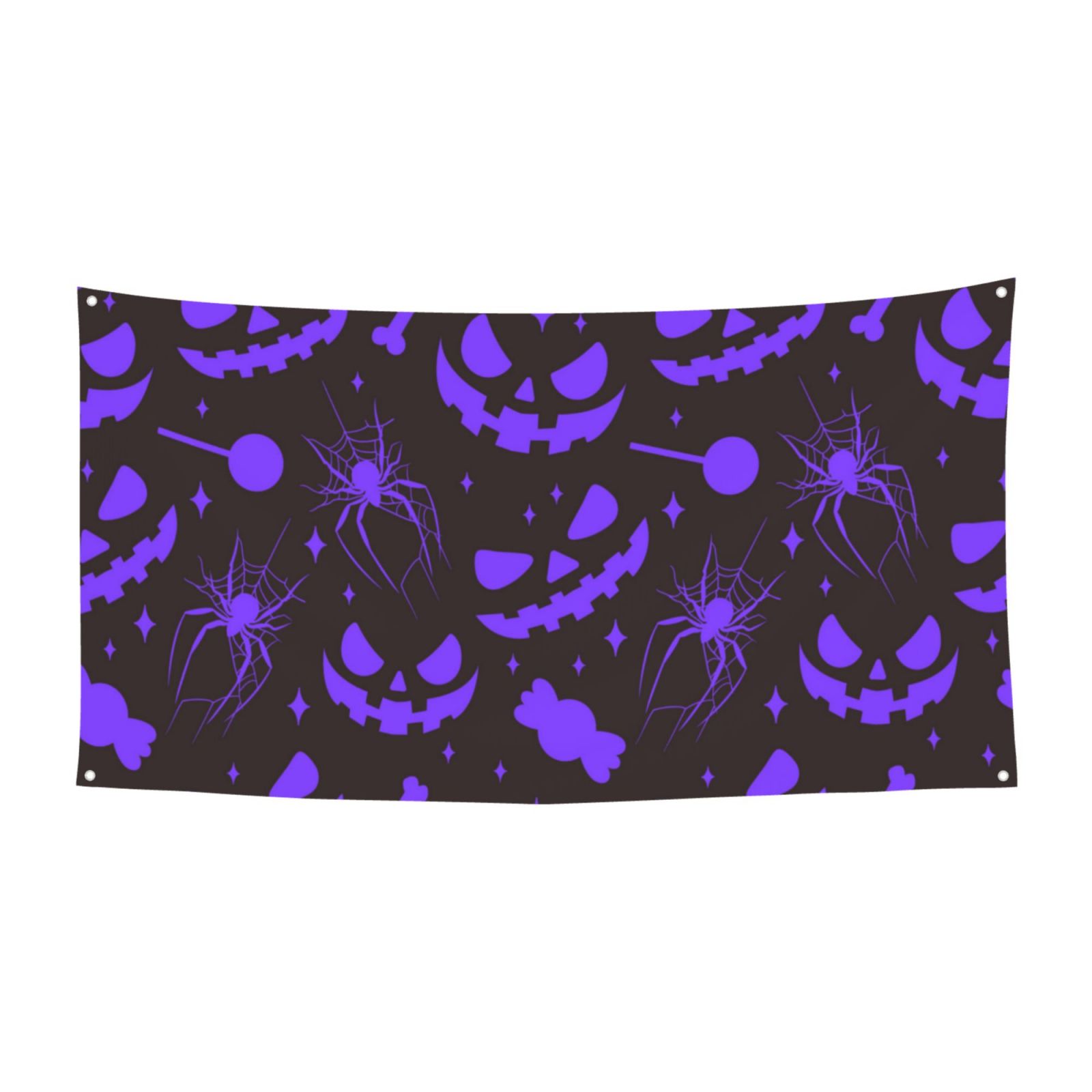 Halloween Flag - purple halloween spooky Flag 35x70 Inch With Four ...