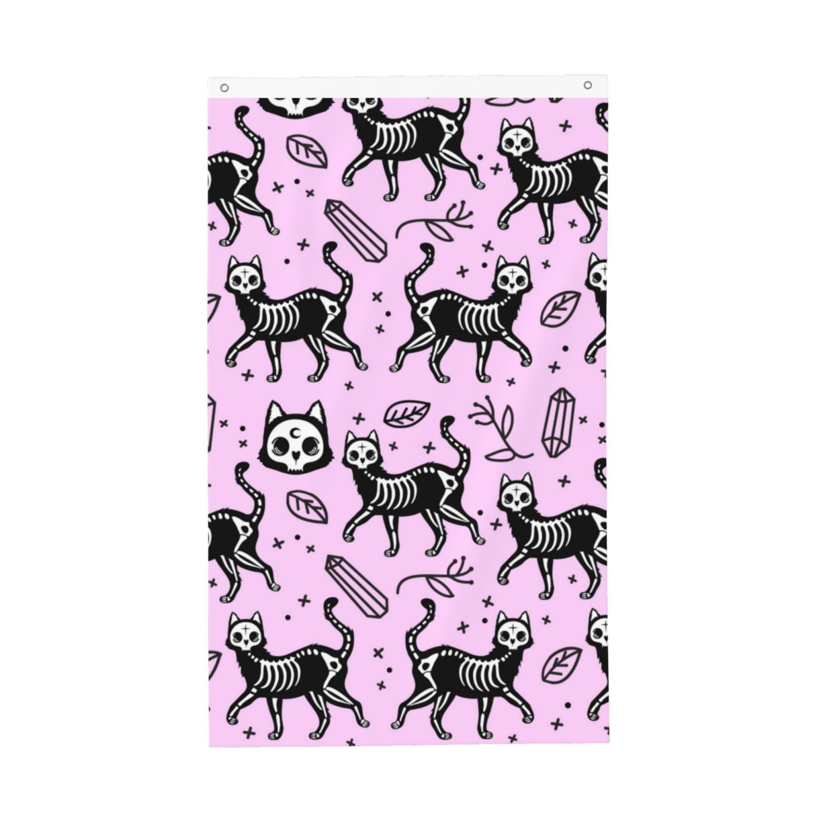 Halloween Flag, skull cat halloween Double Sided Garden House & Yard ...