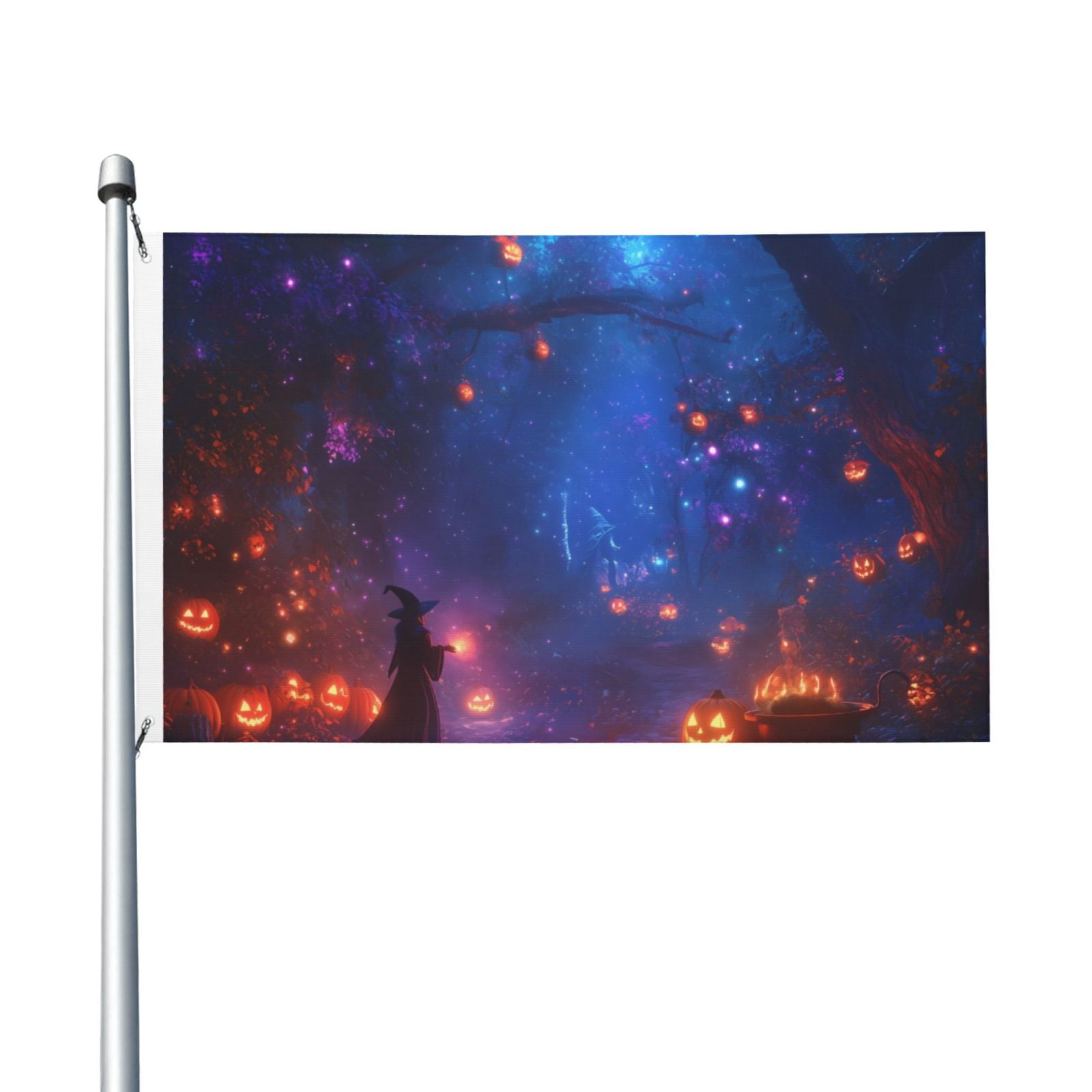 Halloween Flags - Halloween Colorful Forest Witch A 3x5 Ft Double Sided ...