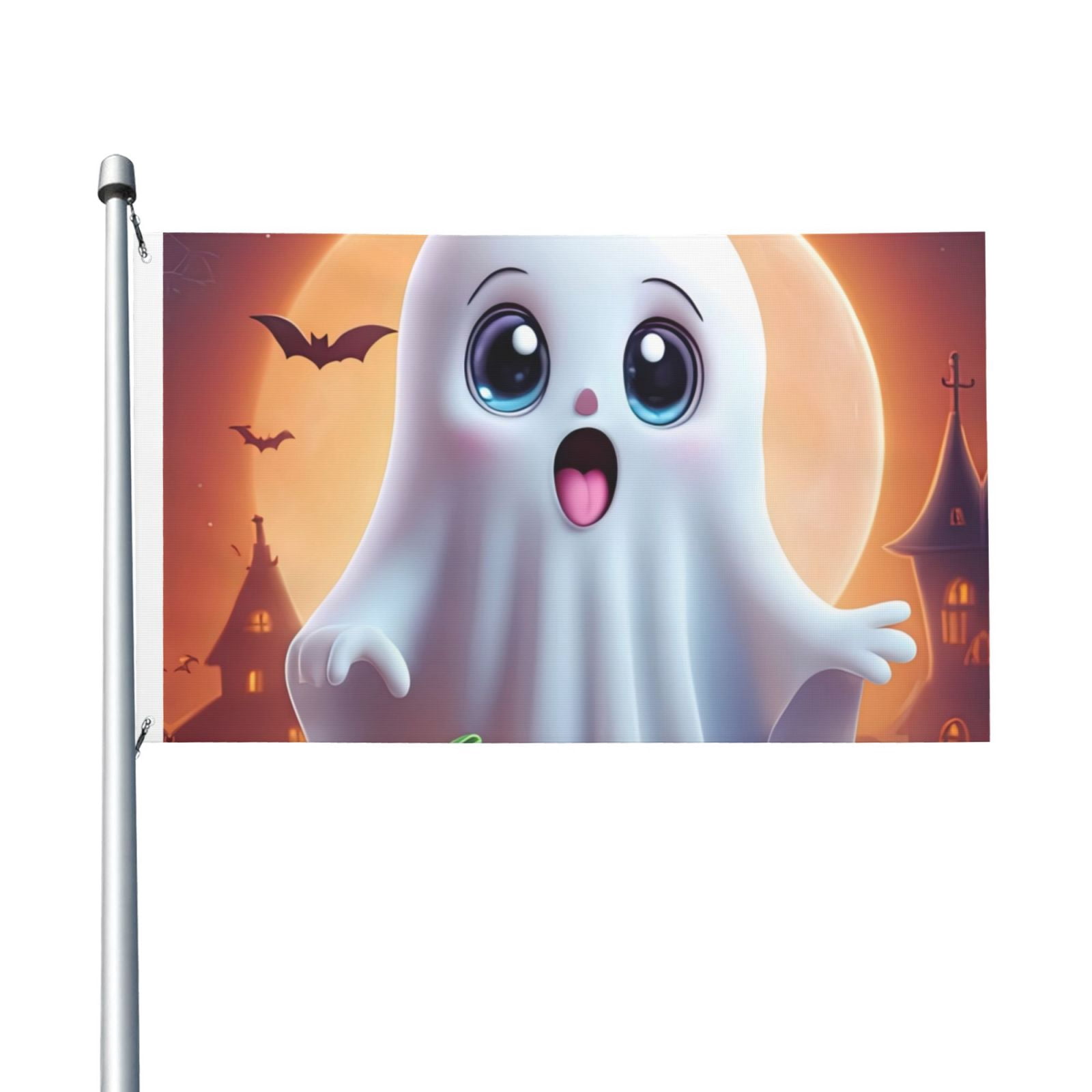 Halloween Flags - Halloween Cute Ghost Pumpkin 3x5 Ft Double Sided Yard ...