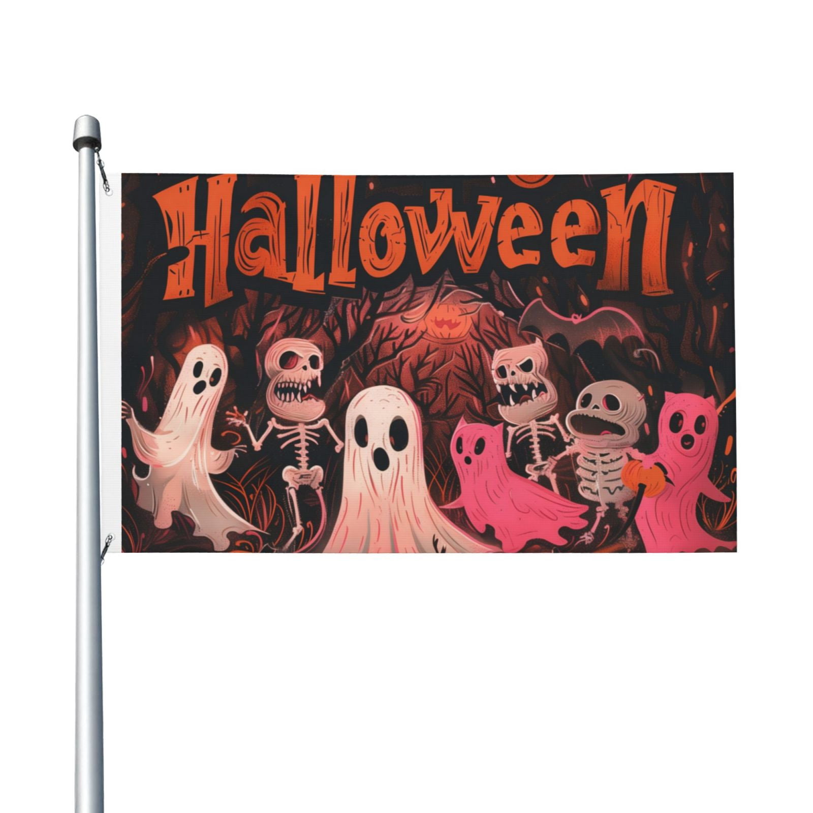 Halloween Flags - Halloween Happy Cute Ghost 3x5 Ft Double Sided Yard ...