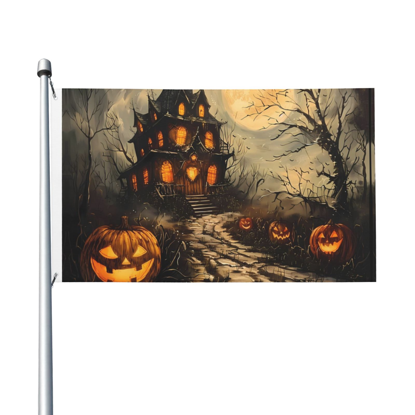 Halloween Flags - Halloween Pumpkin Forest Path 3x5 Ft Double Sided ...