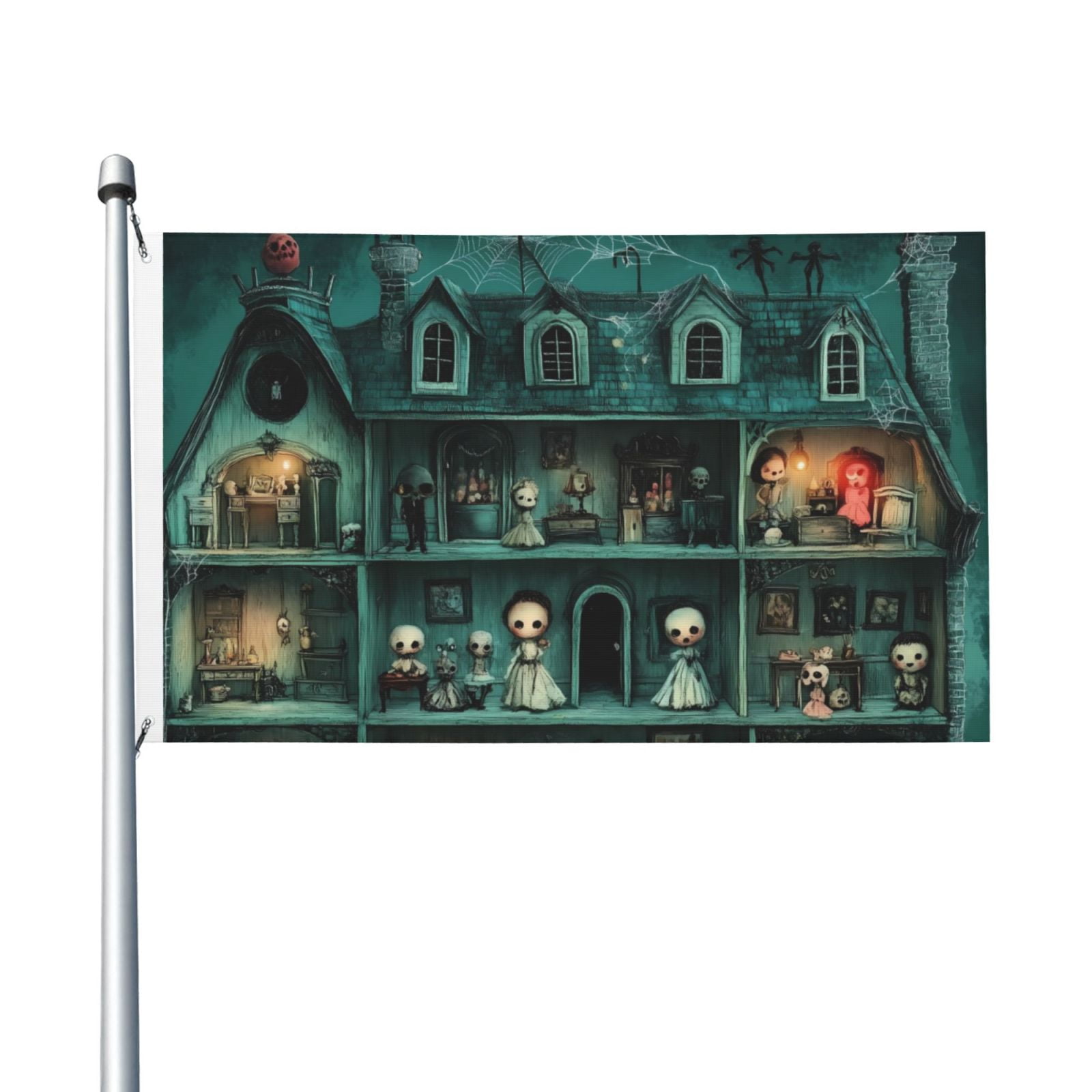Halloween Flags - Halloween Scary Dollhouse A 3x5 Ft Double Sided Yard ...